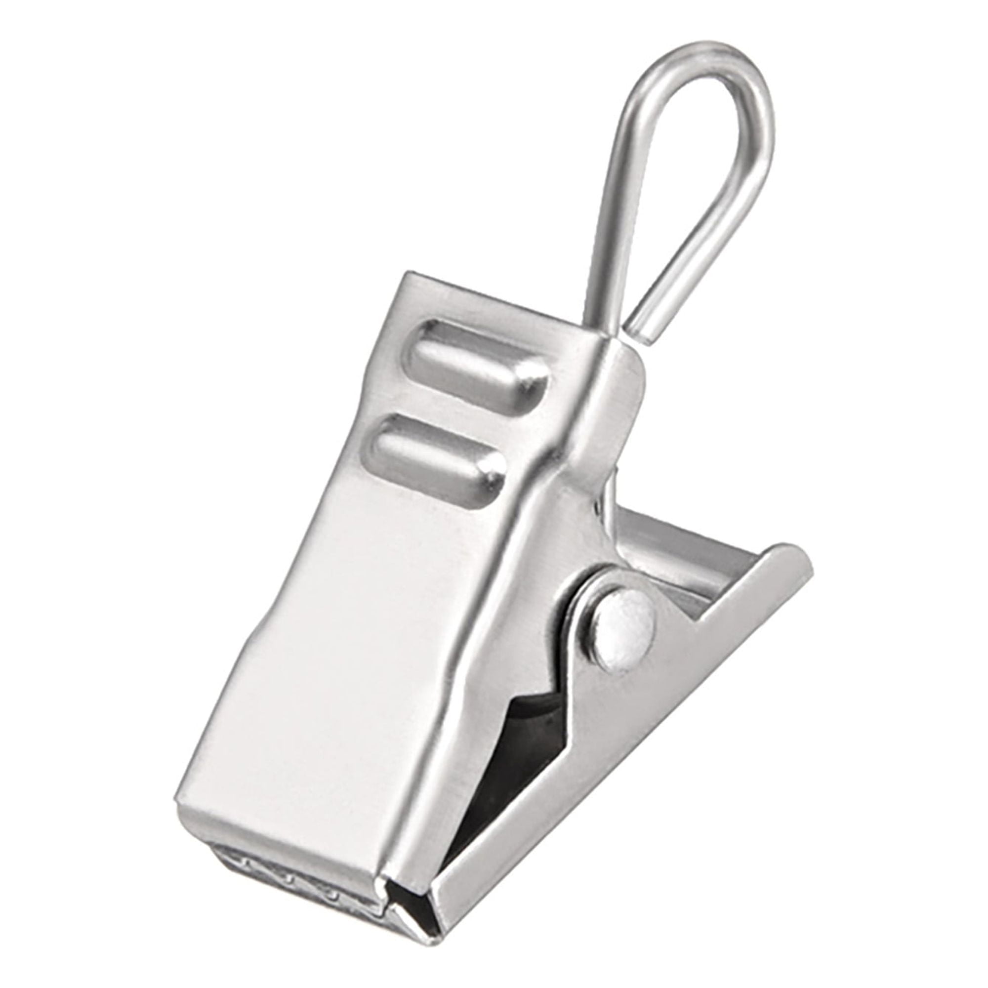 Uxcell 18mm Clip Length Curtain Clips with Hook Metal Silver Tone 30 ...