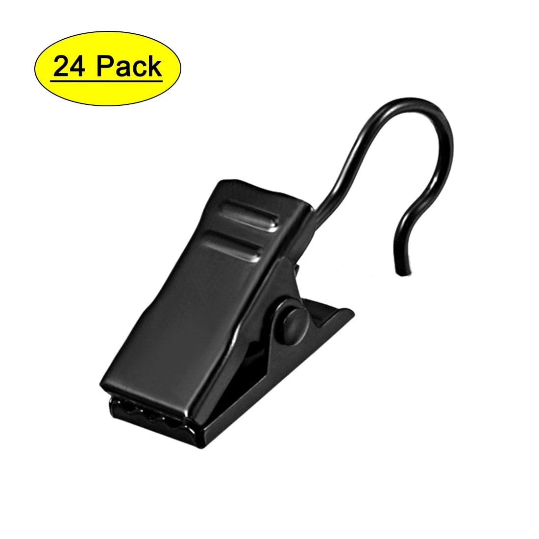 Uxcell 18mm Curtain Clips Metal Chrome Plated Black 24 Pack - Walmart.com