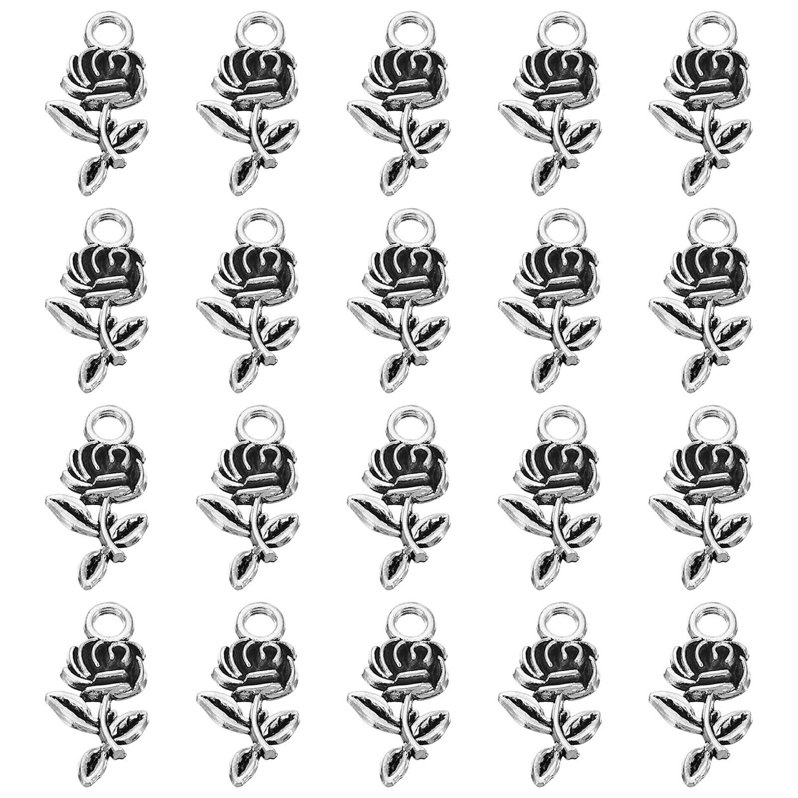 Uxcell 18mm Metal Pendants Drops, 100 Pack Flower Shape Mini for ...