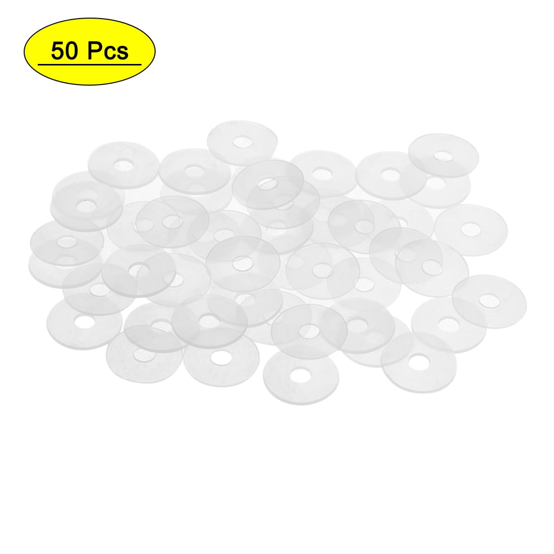 Uxcell 18mm O.D. 0.9mm Thick Nylon Flat Washers for M5 Screw Bolt, 50 ...