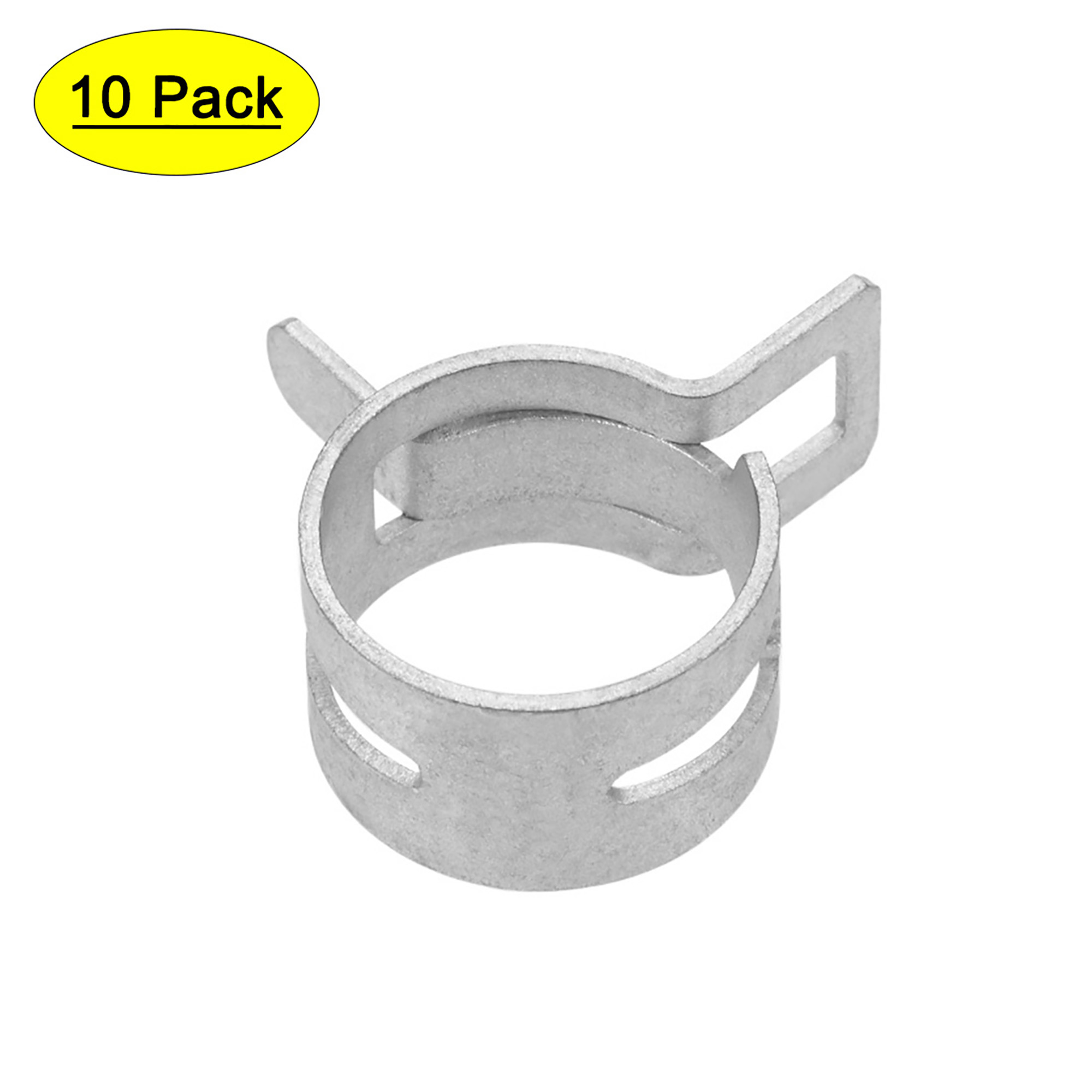 Uxcell 18mm Silver Tone Steel Band Spring Clamp for Fuel Line Silicone ...