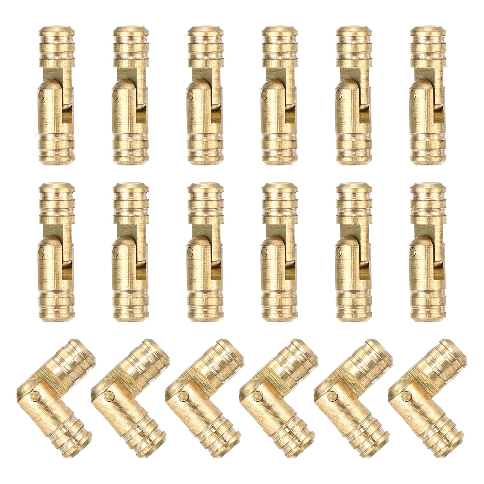 Uxcell 18pack Invisible Brass Barrel Hinge 19x5mm Concealed Hinges Folding Support Cylindrical