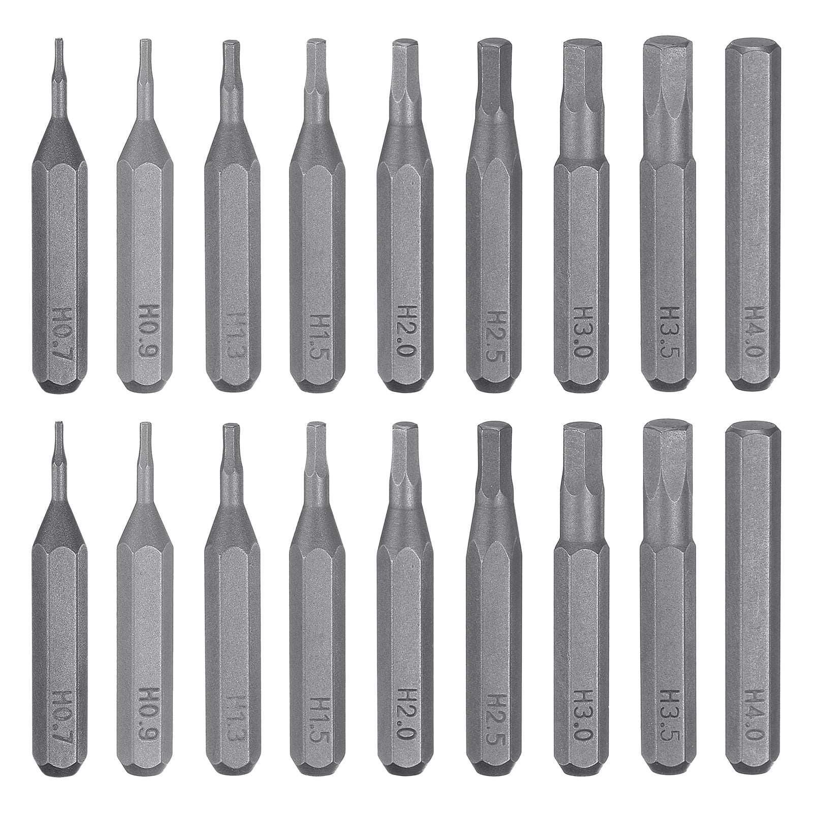 Uxcell 18pcs Hex Screwdriver Bit Set H0.7-H4.0 5/32