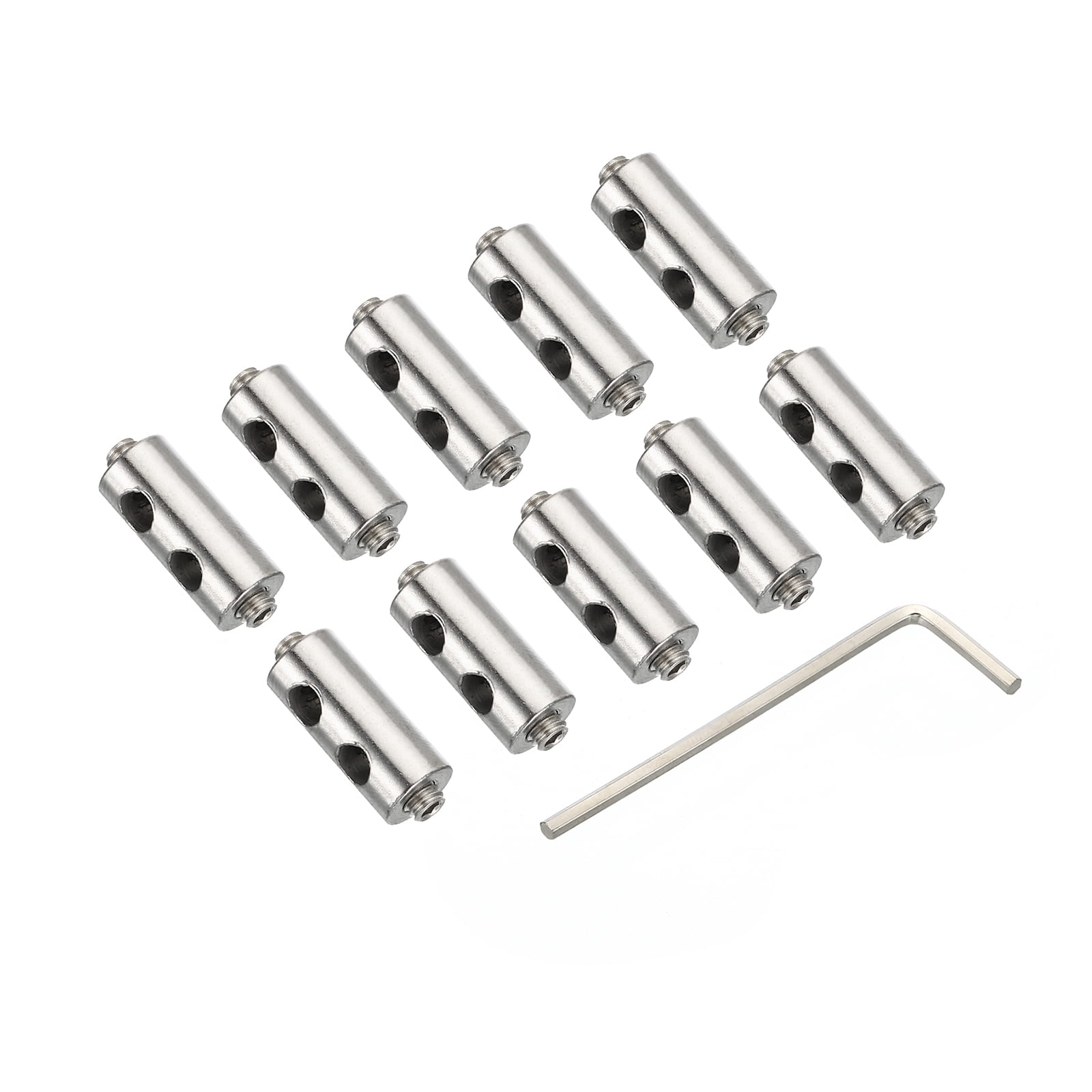 Uxcell 18x8mm Wire Rope Clips Set, 10 Pcs 3.6mm Hole Steel Double Hole ...