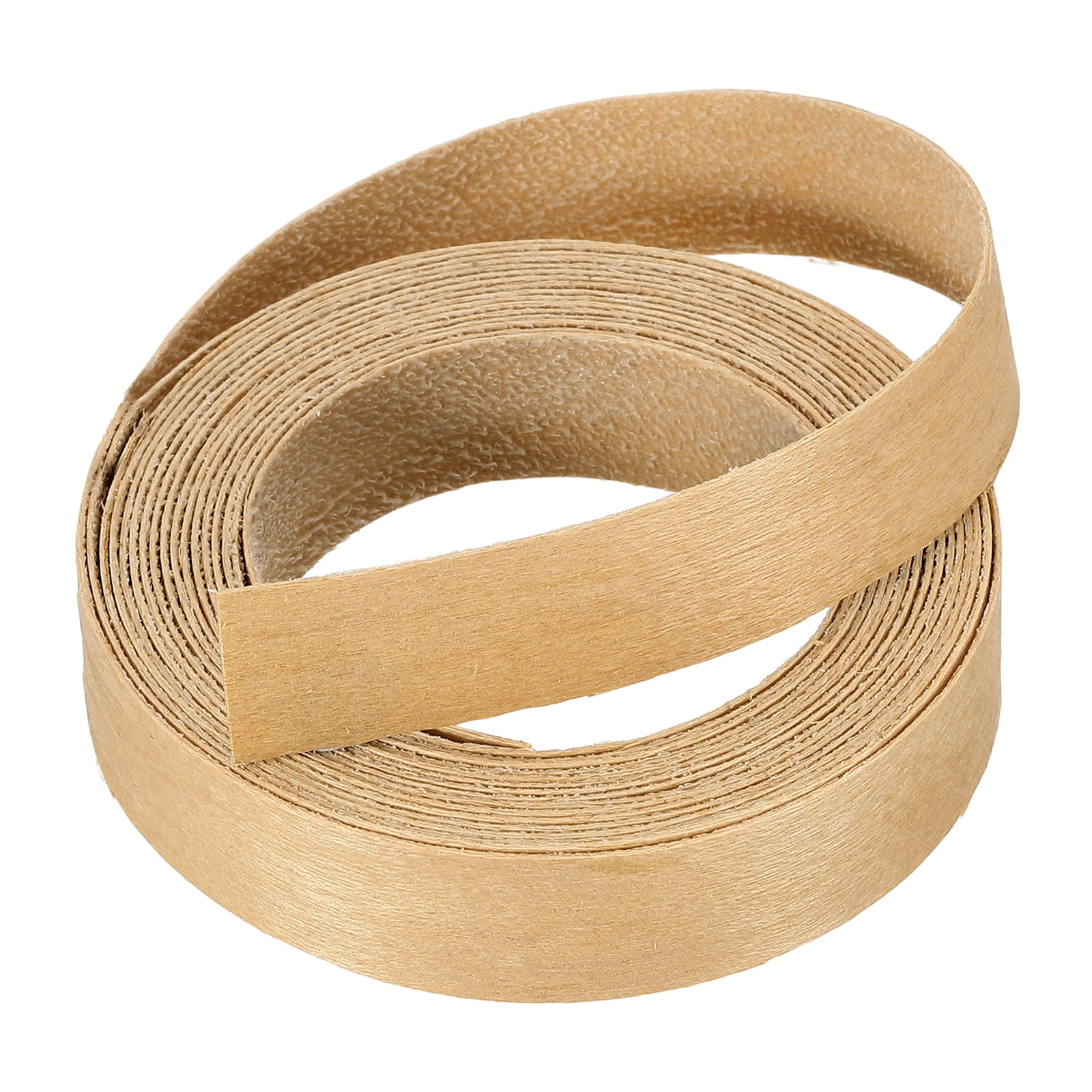 Uxcell 19/32" x 10 ft Wood Edge Banding, Pre-Glued Iron On Edging Strip ...