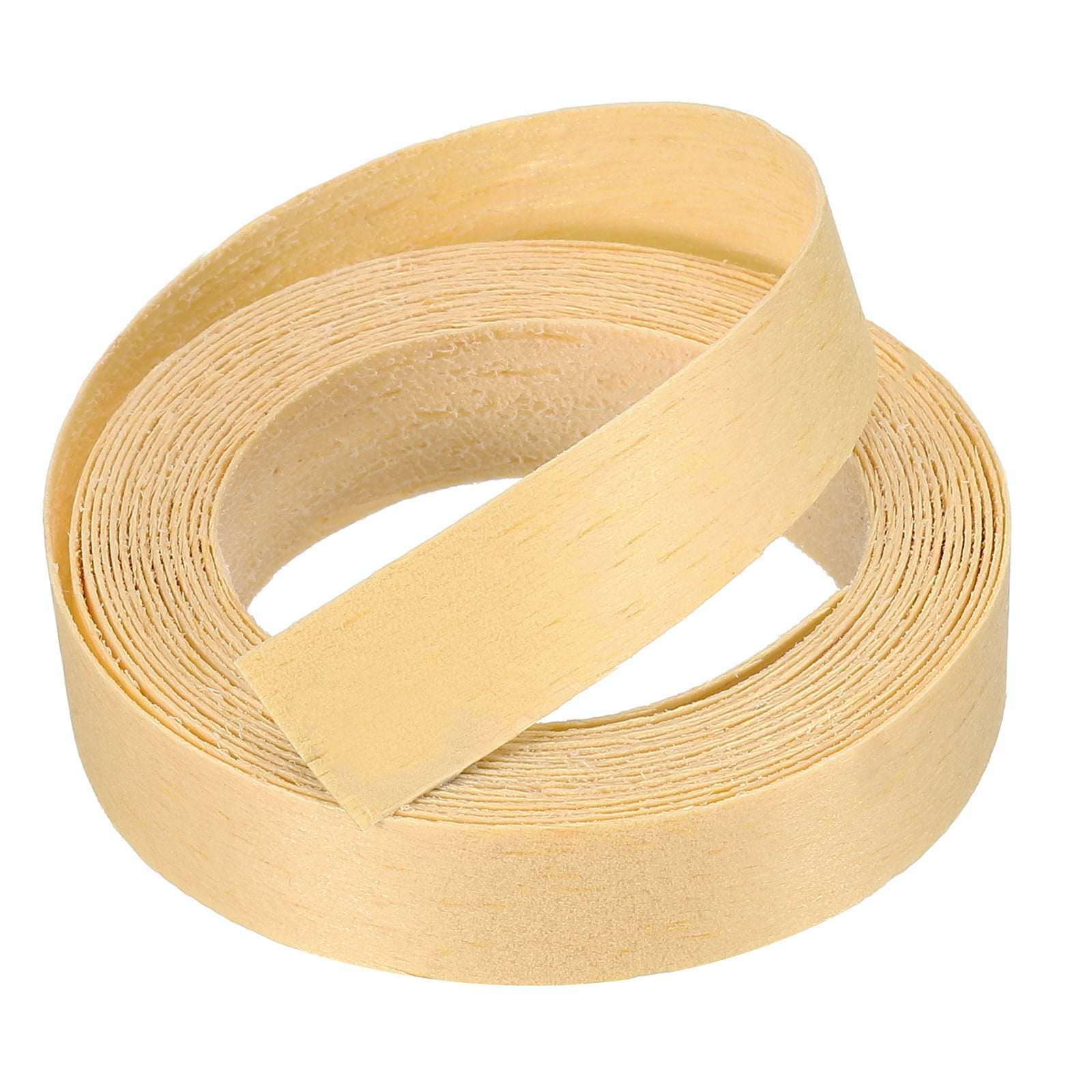 Uxcell 19/32" x 10 ft Wood Edge Banding, Pre-Glued Iron On Edging Strip ...