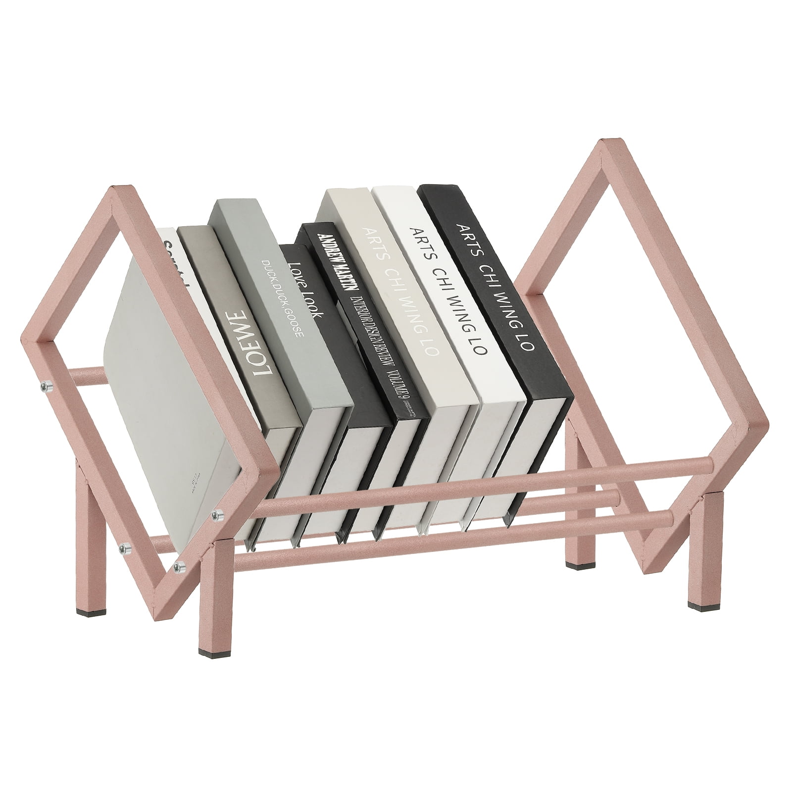 Uxcell 19.7" Metal Desk Bookshelf, Tabletop Bookcase Small Book Storage ...