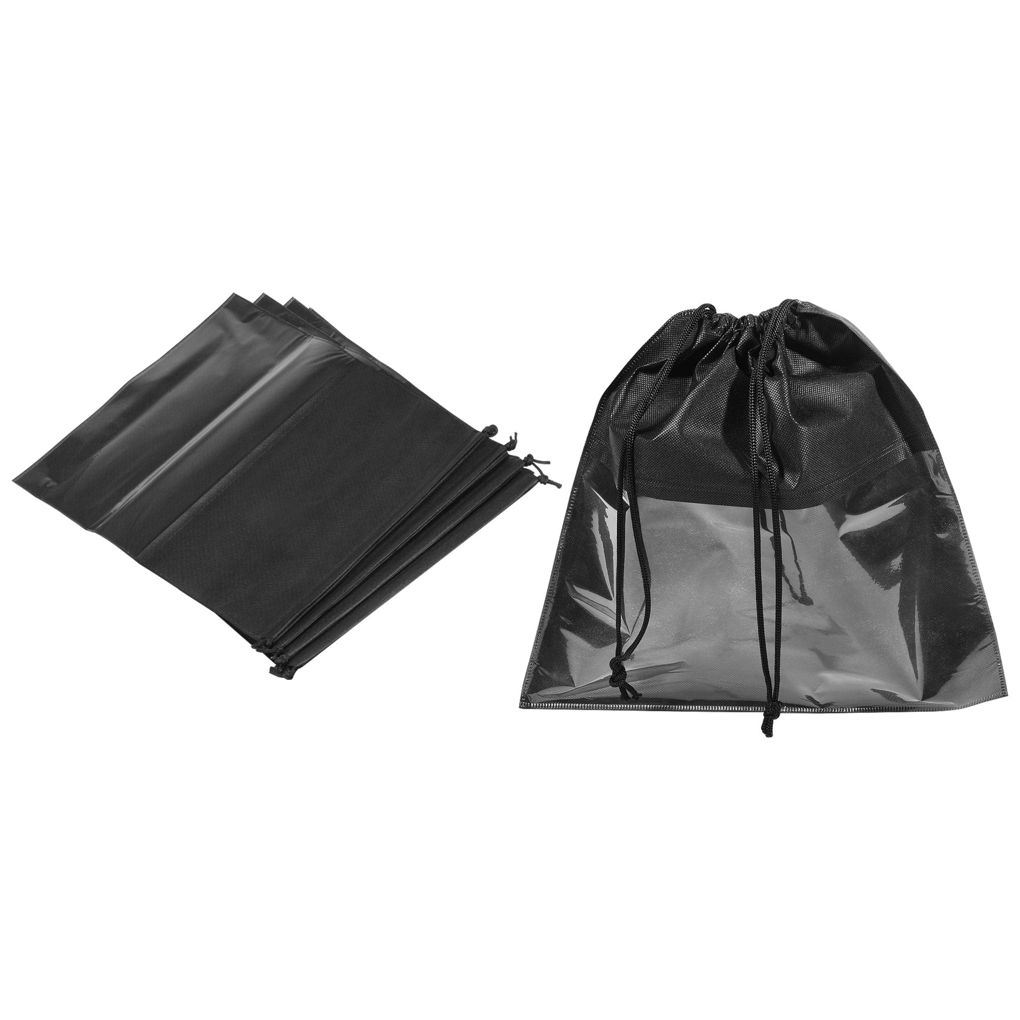 Uxcell 19.7" Non-Woven Fabric Handbag Dust Cover Drawstring Bag Black ...