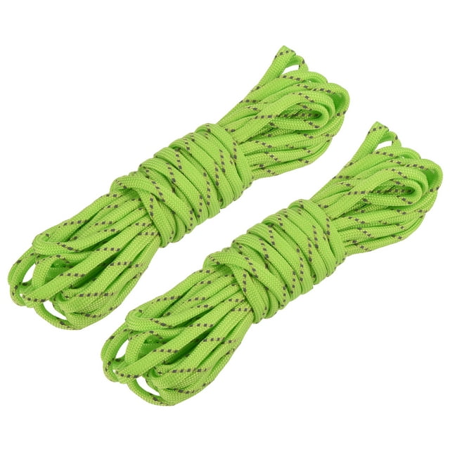 Uxcell 19.7Ft 4mm Nylon Reflective Tent Rope Guyline Camping Cord Light ...