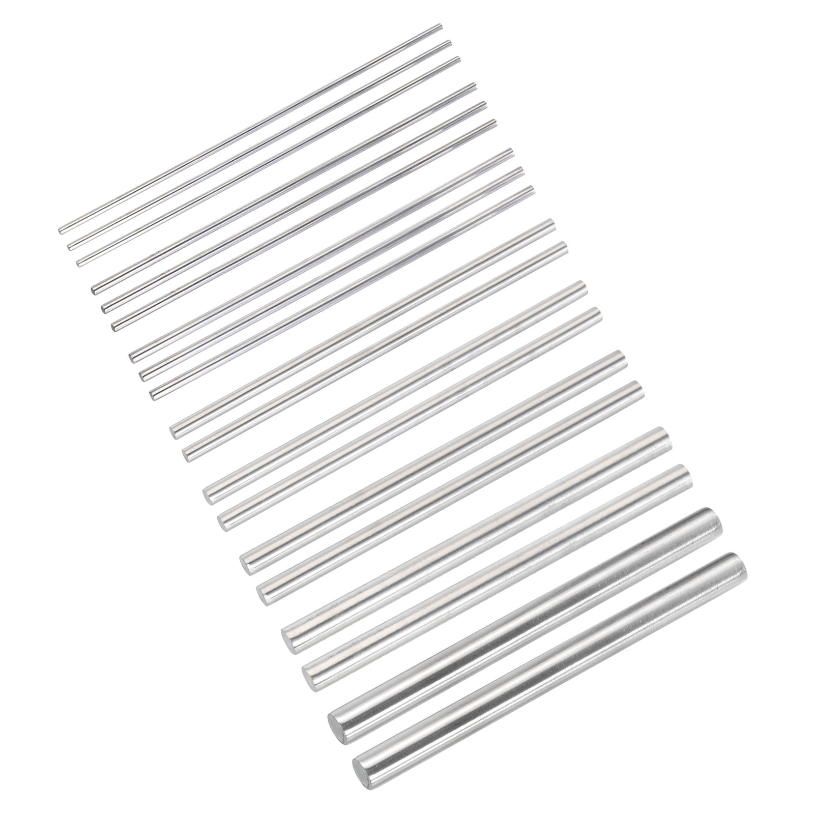 Uxcell 19 Pcs 304 Stainless Steel Round Rods 2/2.5/3/4/5/6/8/10mm Dia ...