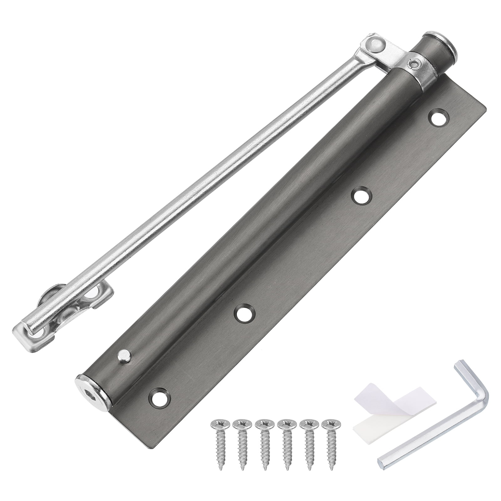 Uxcell 195mm Stainless Steel Automatic Safety Spring Door Closer, Grey ...