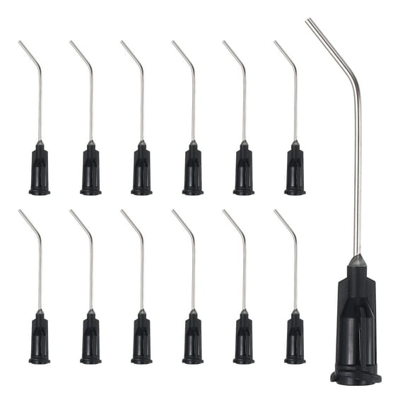Uxcell 19Ga Angled Dispensing Needles, 25Pcs 1.5Inch 45° Curved ...