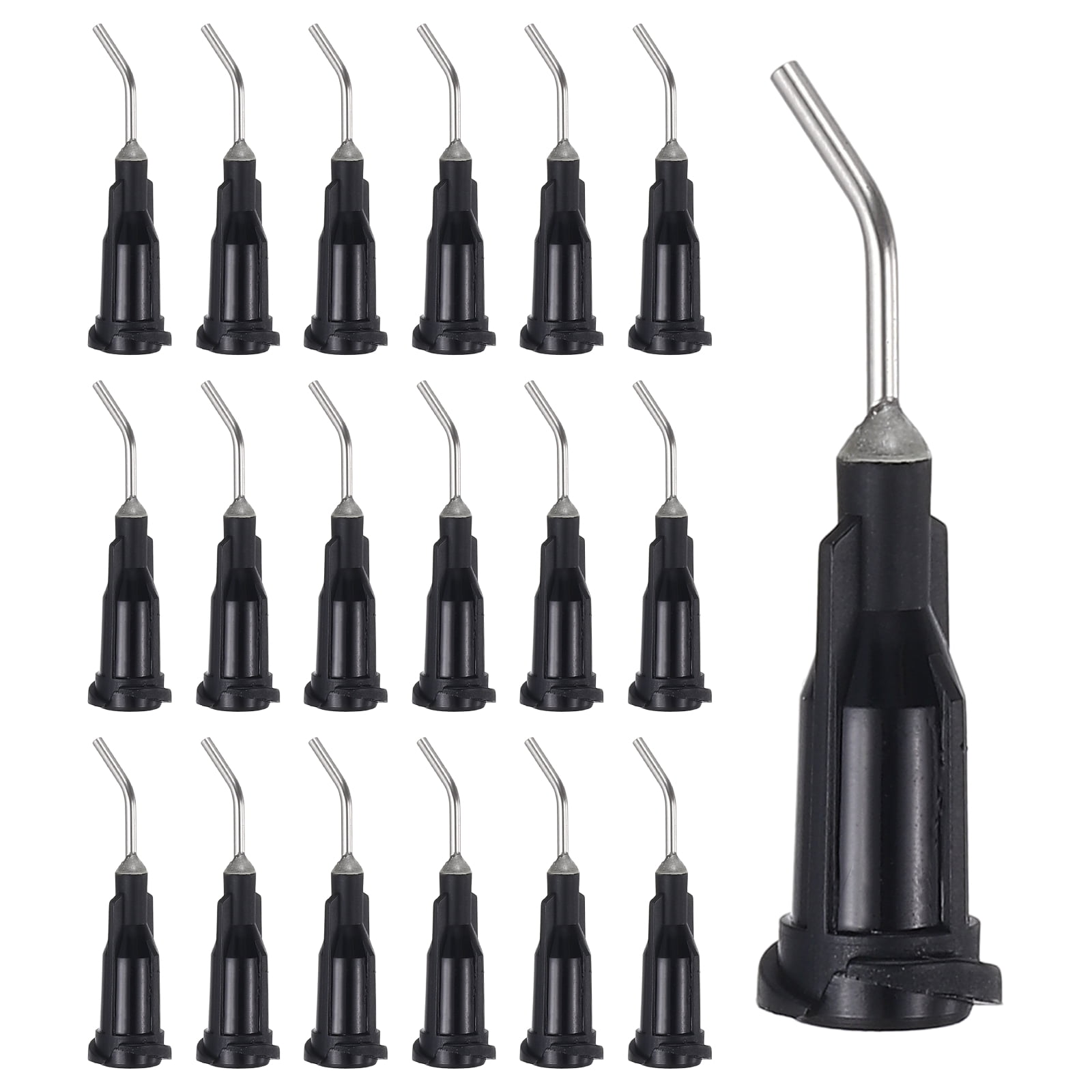 Uxcell 19Ga Angled Dispensing Needles, 66Pcs 0.5Inch 45° Curved ...