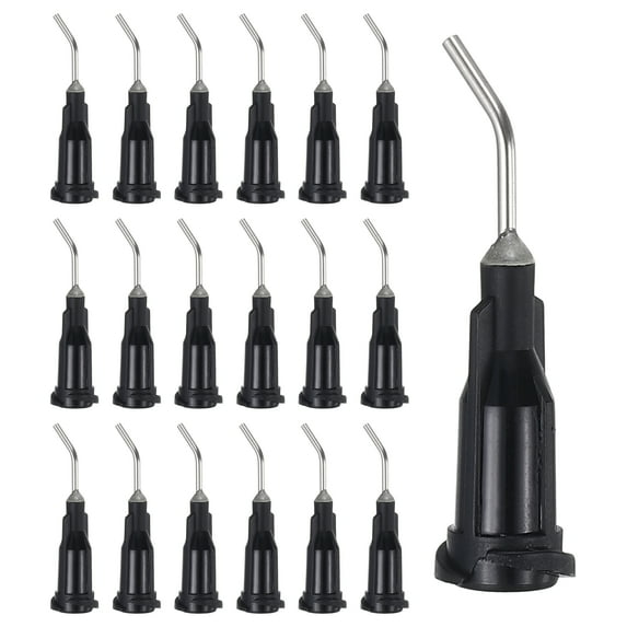 Uxcell 19Ga Angled Dispensing Needles, 66Pcs 0.5Inch 45° Curved ...
