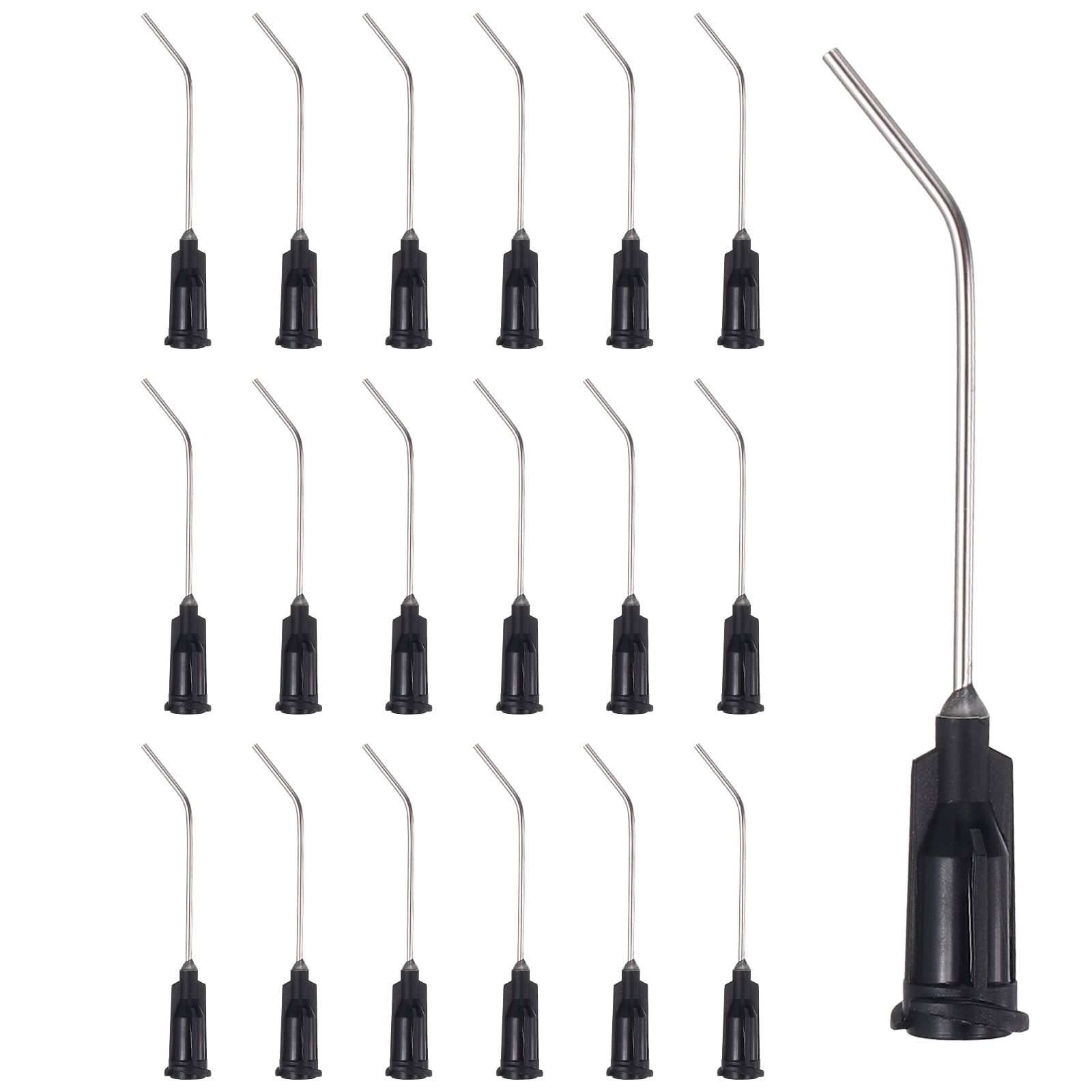 Uxcell 19Ga Angled Dispensing Needles, 66Pcs 1.5Inch 45° Curved ...