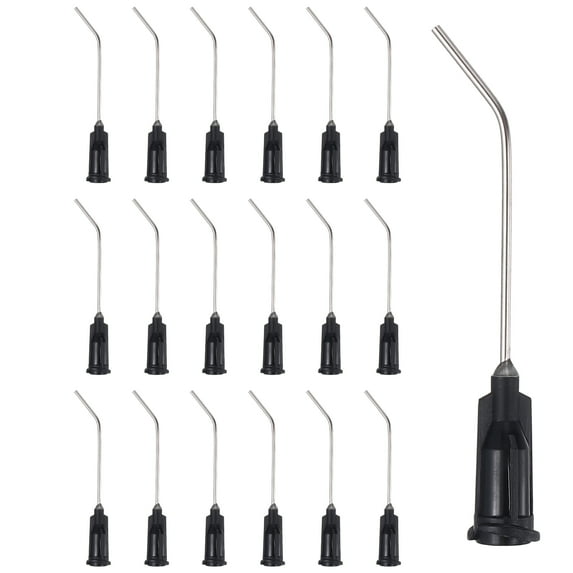 Uxcell 19Ga Angled Dispensing Needles, 66Pcs 1.5Inch 45° Curved ...