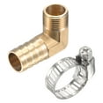 Uxcell 19mm Barb x G1/2 Male Thread Right Angle Brass Hose Fitting ...