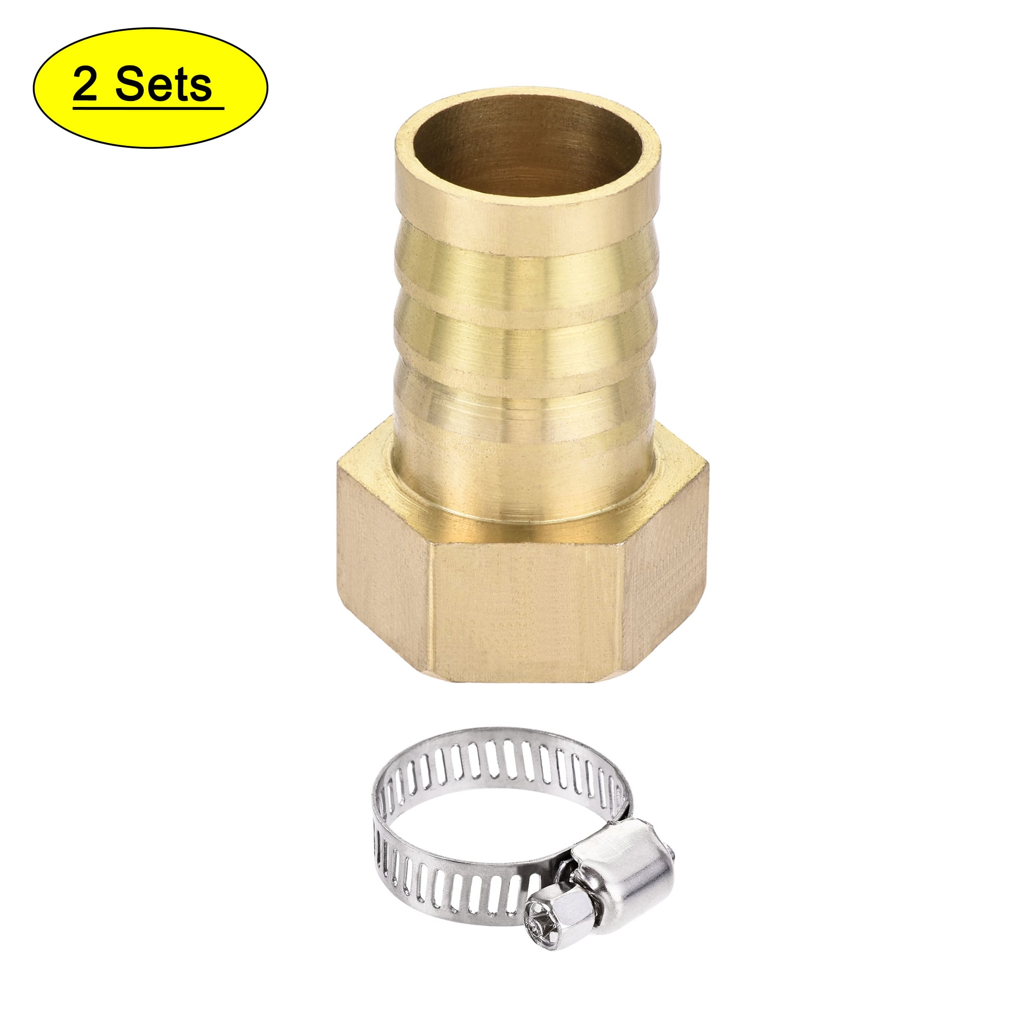 Uxcell 19mm Barbed x G1/2 Female Barb Hose Fitting Brass with Hose ...