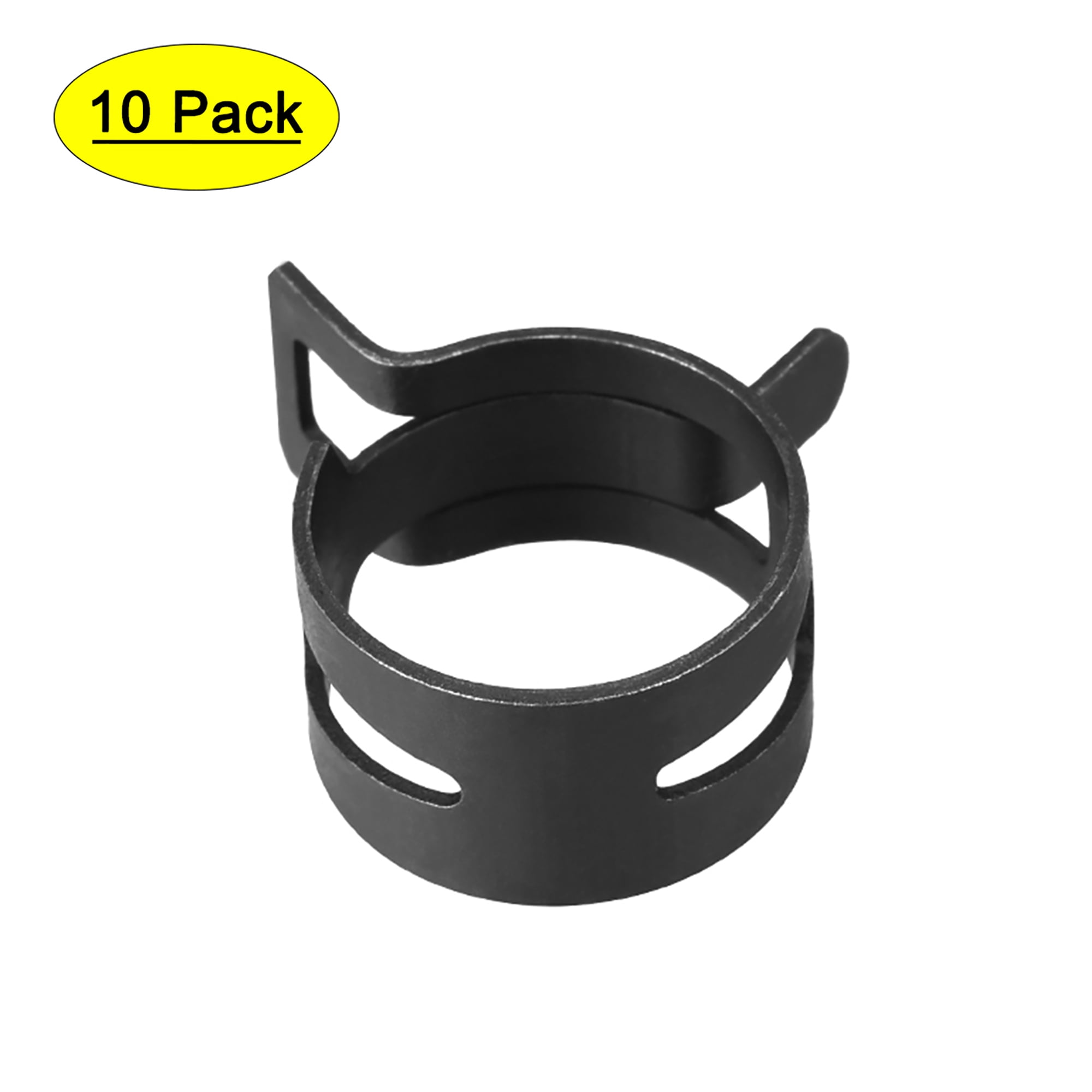 Uxcell 19mm Black Steel Band Spring Clamp for Fuel Line Silicone Hose ...
