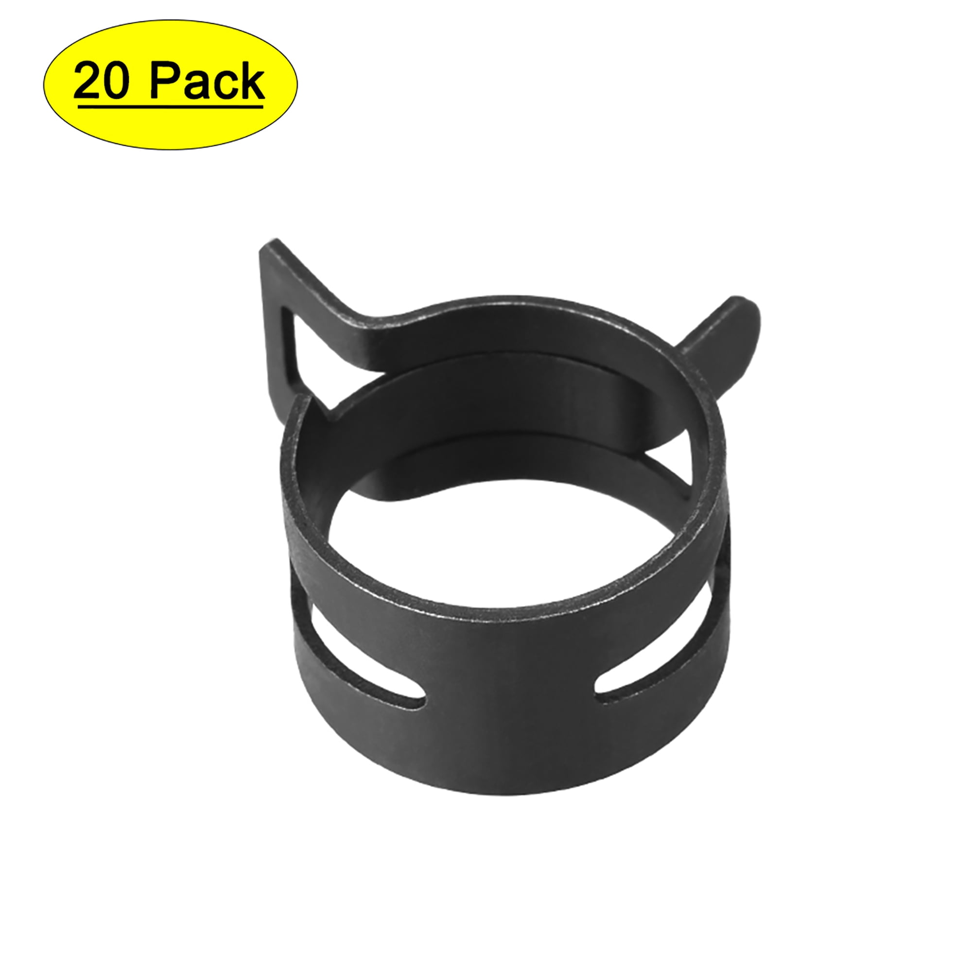 Uxcell 19mm Black Steel Band Spring Clamp for Fuel Line Silicone Hose ...