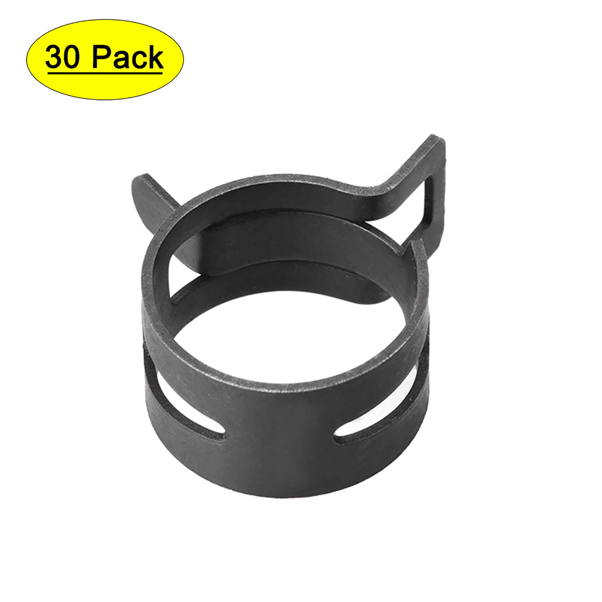 Uxcell 19mm Black Steel Band Spring Clamp for Fuel Line Silicone Hose ...