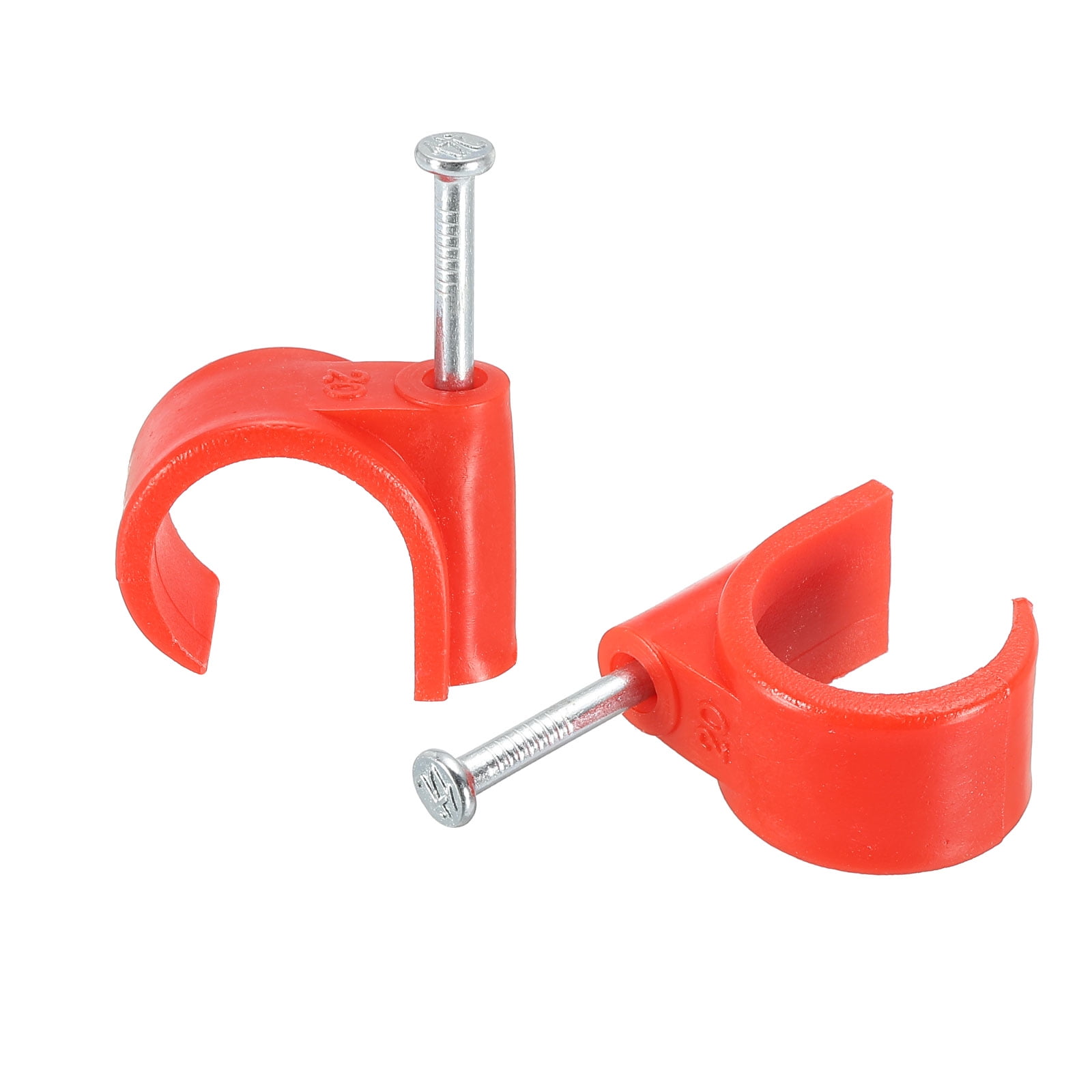 Uxcell 19mm Dia PVC Red Round Cable Clips with Steel Nail 24 Pack ...