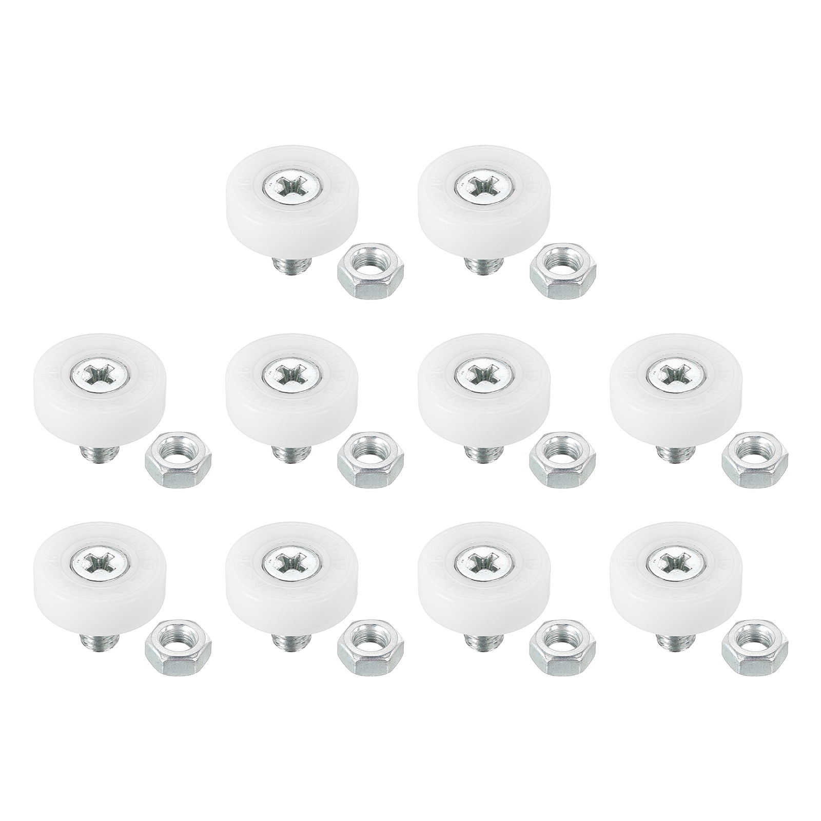 Uxcell 19mm Drawer Rollers, 10 Plastic Drawer Pulley Replacement Wheels ...