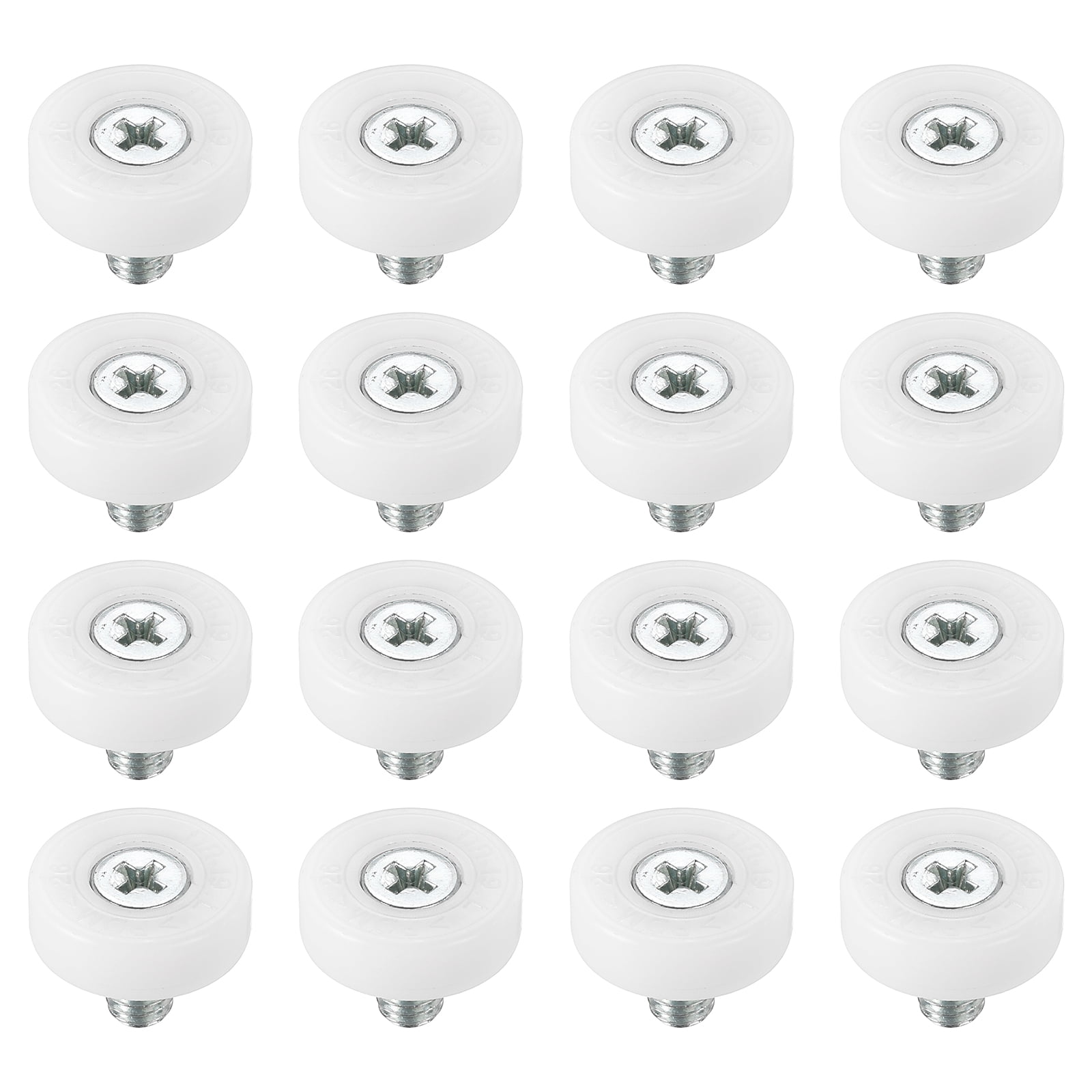 Uxcell 19mm Drawer Rollers, 16 Pack Plastic Drawer Pulley Bearing Small ...