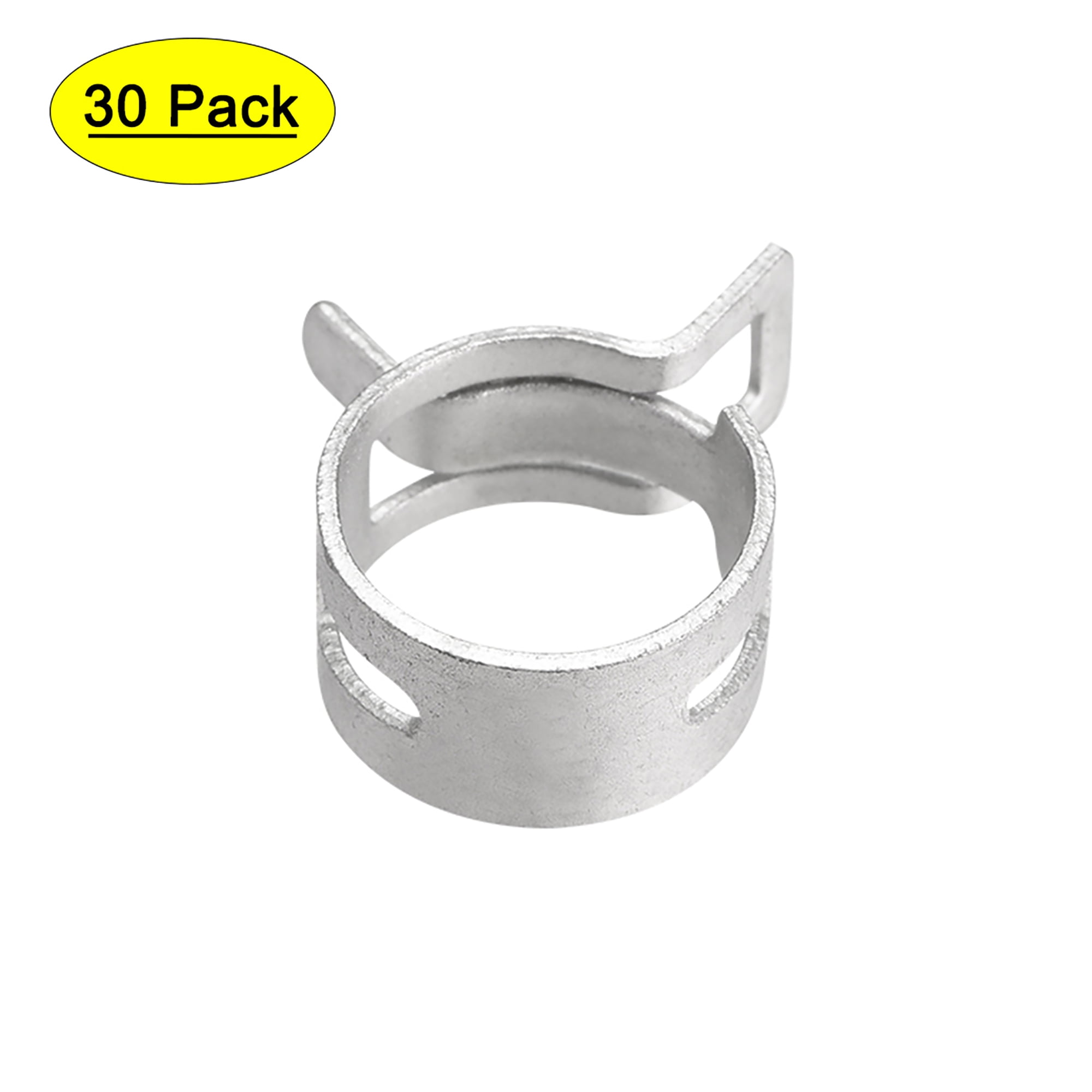 Uxcell 19mm Silver Tone Steel Band Spring Clamp for Fuel Line Silicone ...