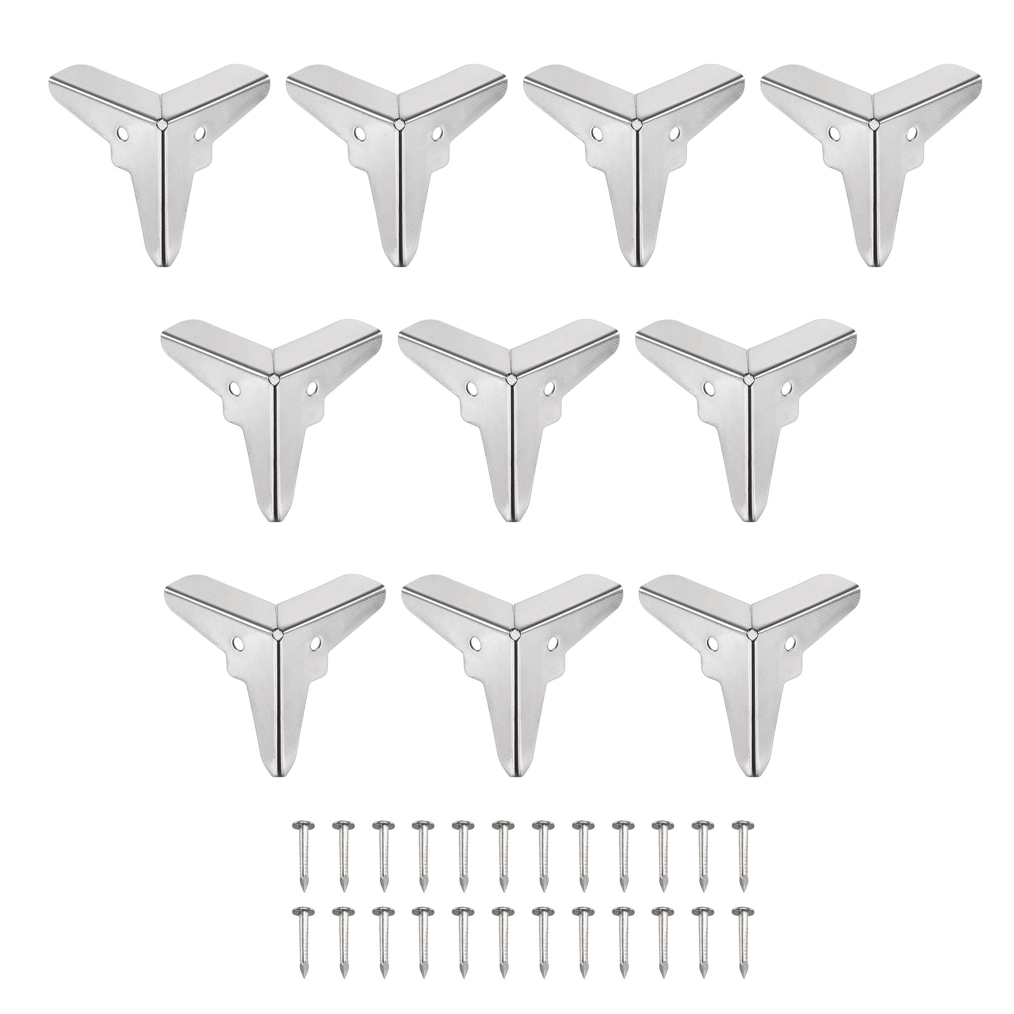 Uxcell 19x19x19mm Metal Box Corner Protectors Iron Silver Tone 20 Pack ...