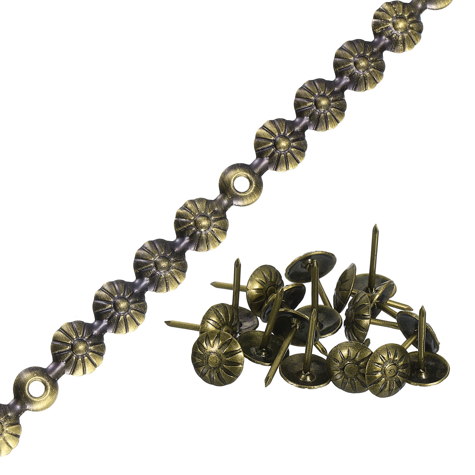 Uxcell 1Meter Flower Upholstery Tacks Strips Trim Sofa Decorative Nails ...