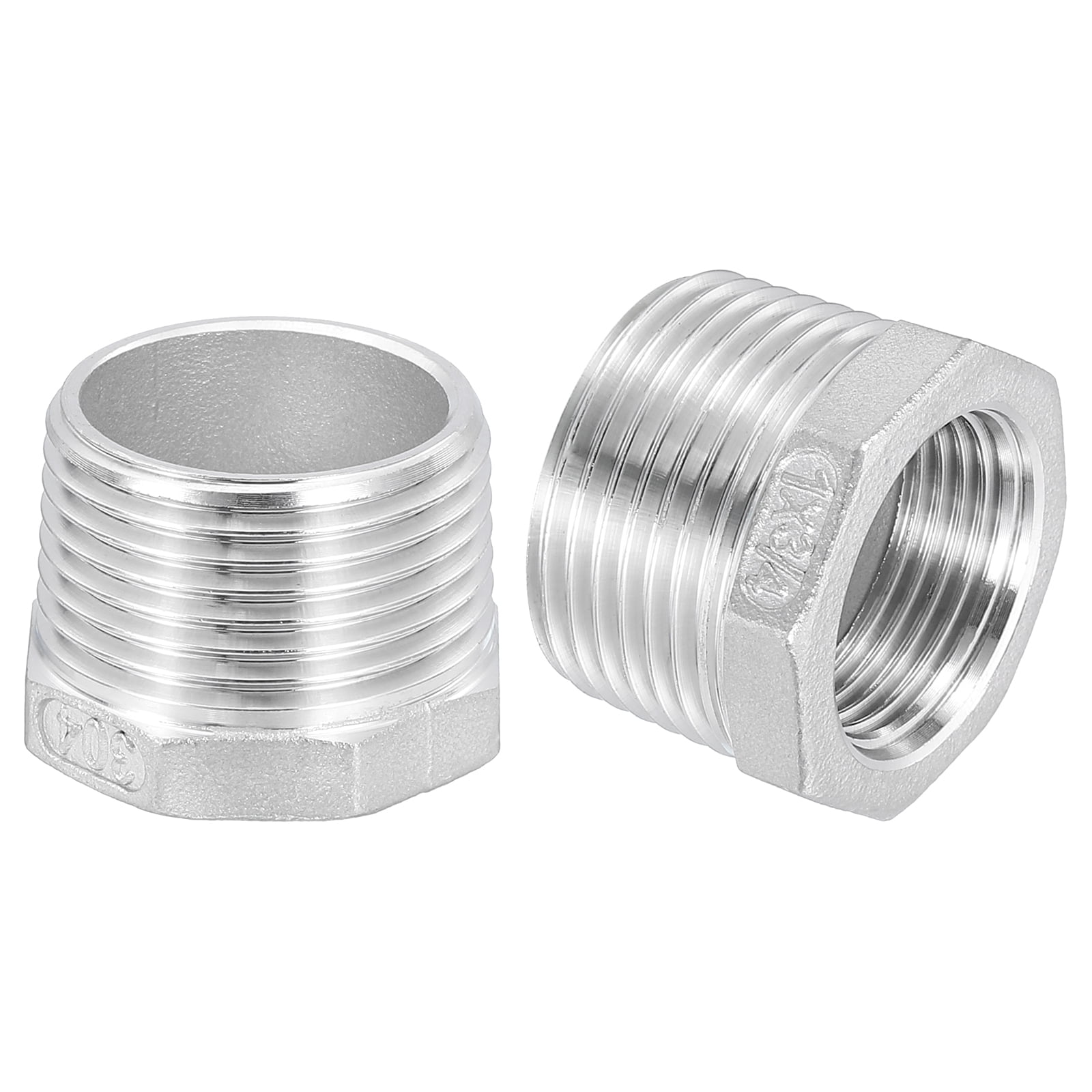 Uxcell 1Pack 1" Male to 3/4" Female NPT 304 Stainless Steel Reducer Hex Bushing - Walmart.com