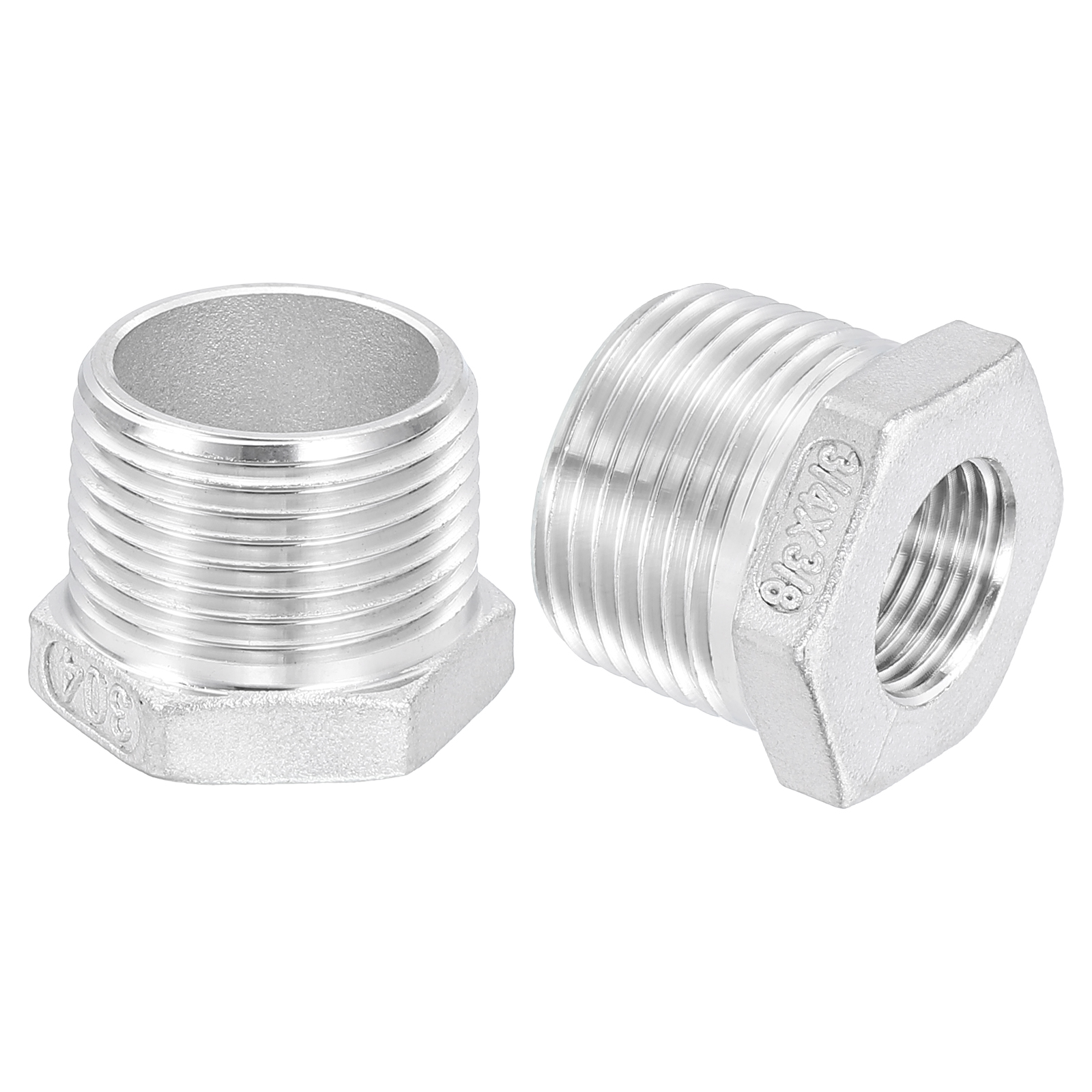 Uxcell 1Pack 3/4" Male to 3/8" Female NPT 304 Stainless Steel Reducer Hex Bushing - Walmart.com