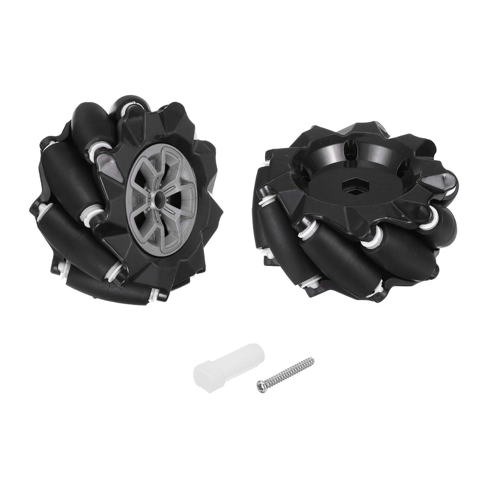 Uxcell 1Pack Mecanum Wheels Set, 97mm / 3.82 ABS Rubber right ...