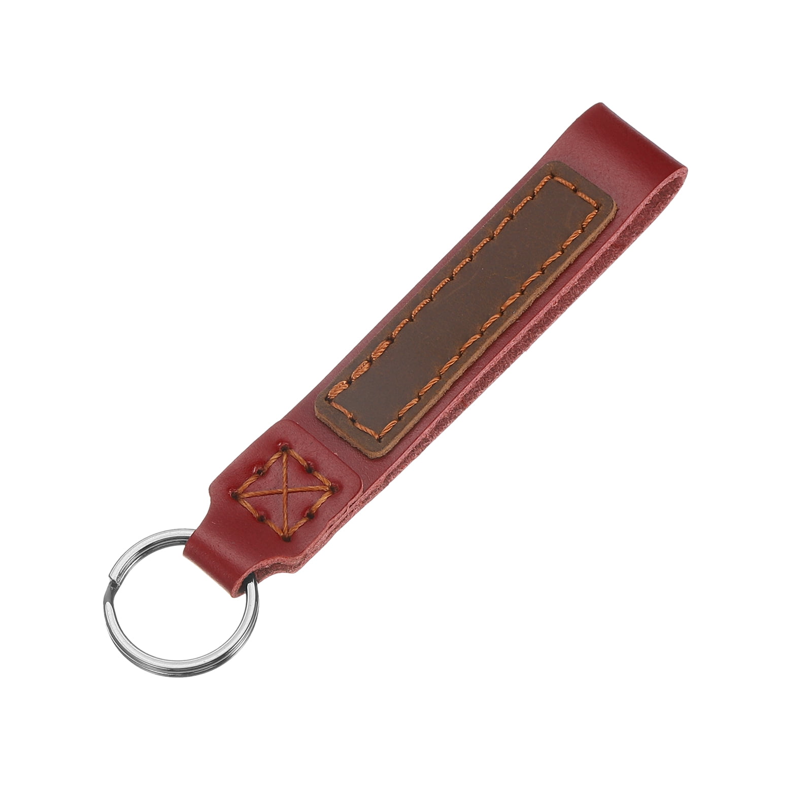 Uxcell 1Pcs Genuine Leather Keychain Blanks, 4In Vintage Bulk Rectangle ...