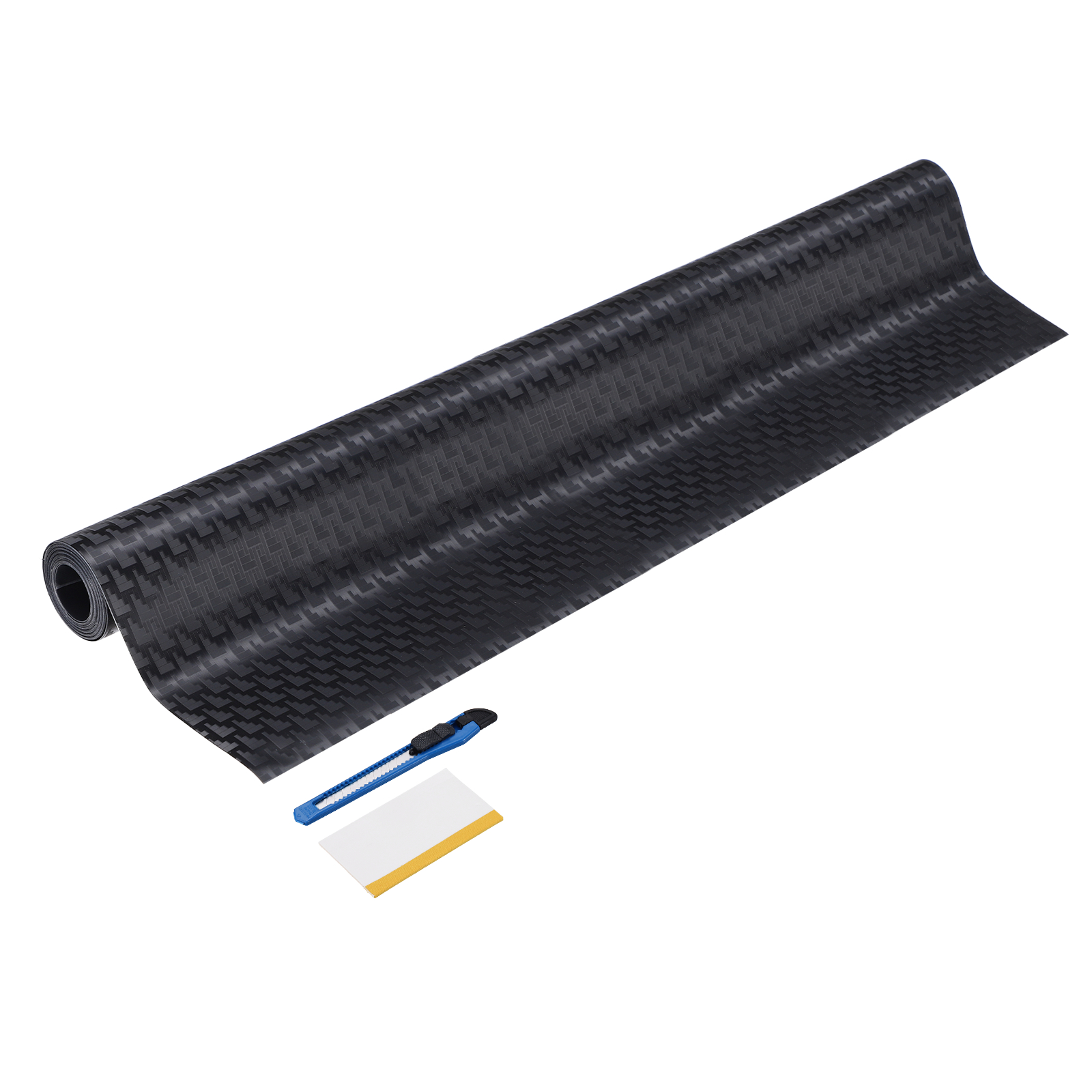 Uxcell 1Set Carbon Fiber Vinyl Wraps 12" x 5ft Self-Adhesive w Scraper ...