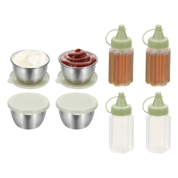 Uxcell 1Set Stainless Steel Salad Dressing Container with Lid(80ml/2 ...