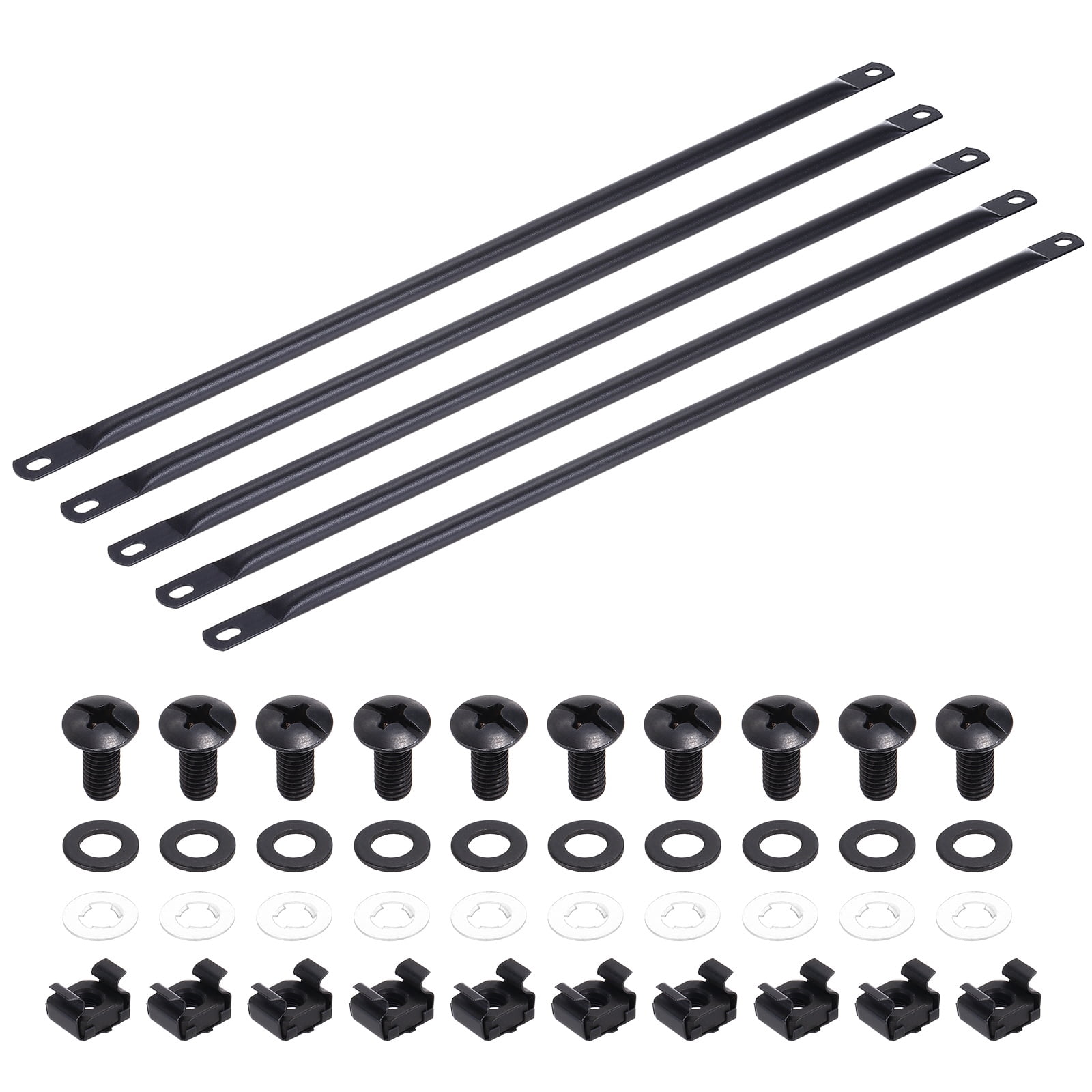 Uxcell 1U Horizontal Cable Managers, 5 Pack 19 Inch Rack Cable Bar Rack ...