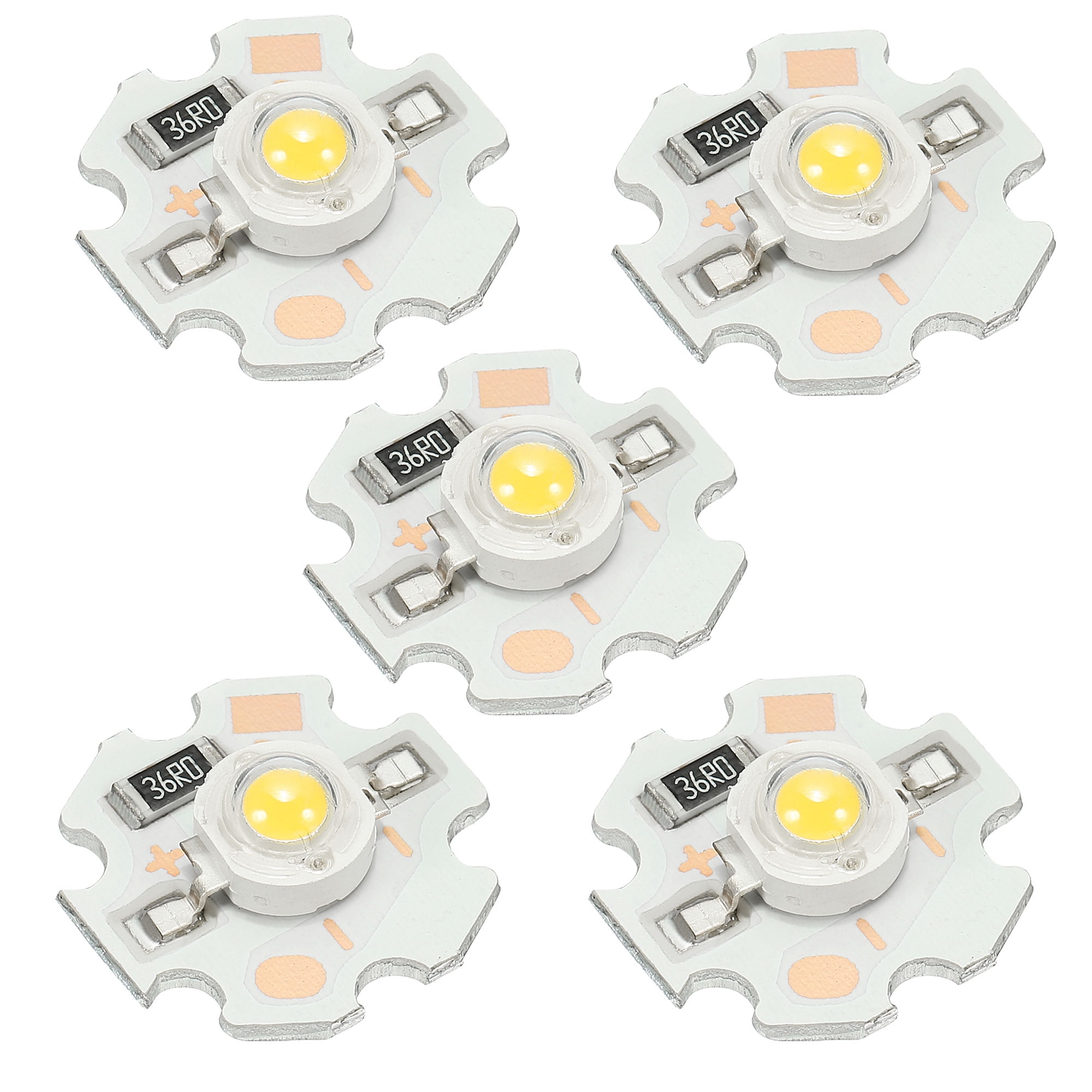 Uxcell 1W 110lm 3000-3200K Replacement COB LED Light Chip Bead Warm ...