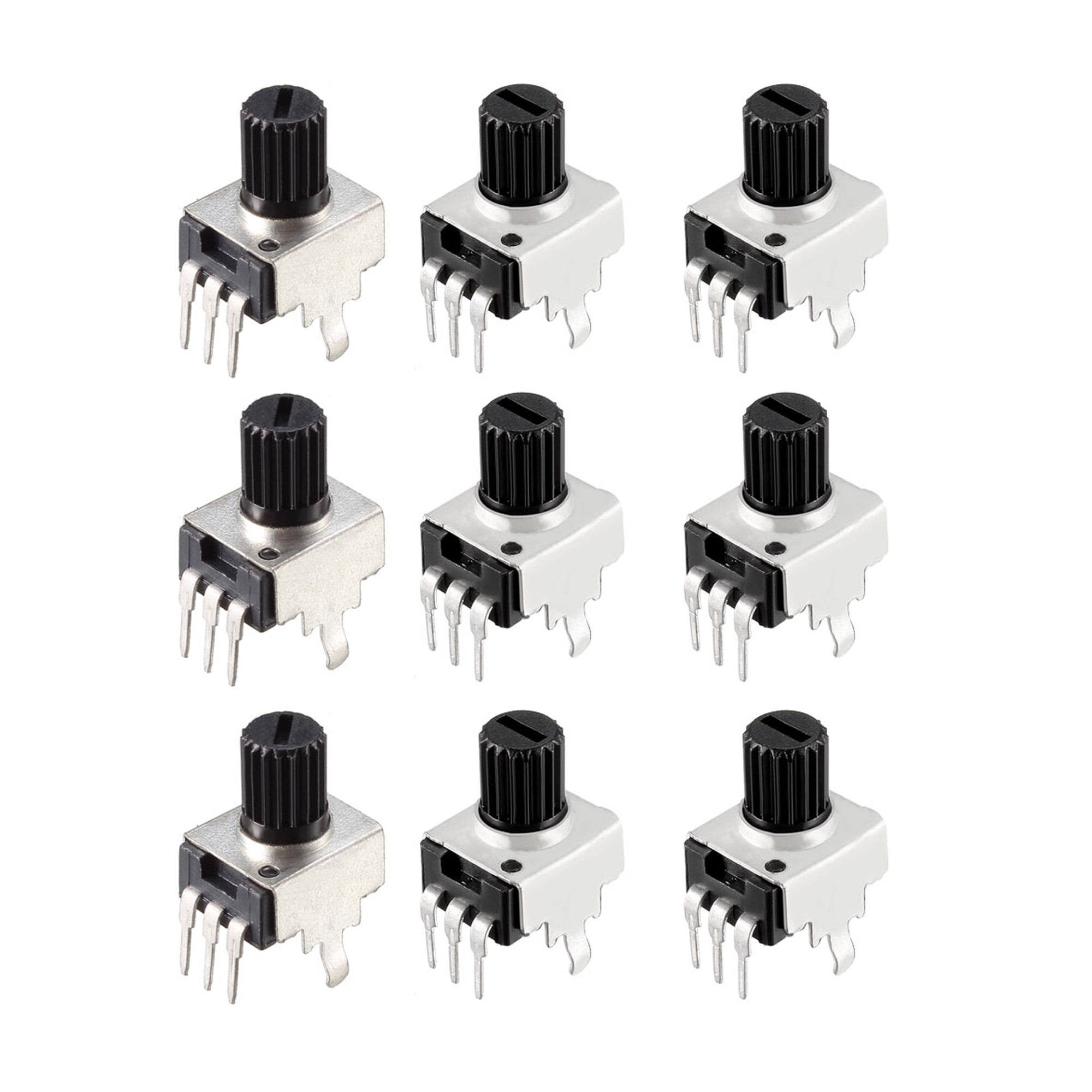 Uxcell 1k ohm-1M ohm Single Turn Rotary Film Potentiometer Variable ...