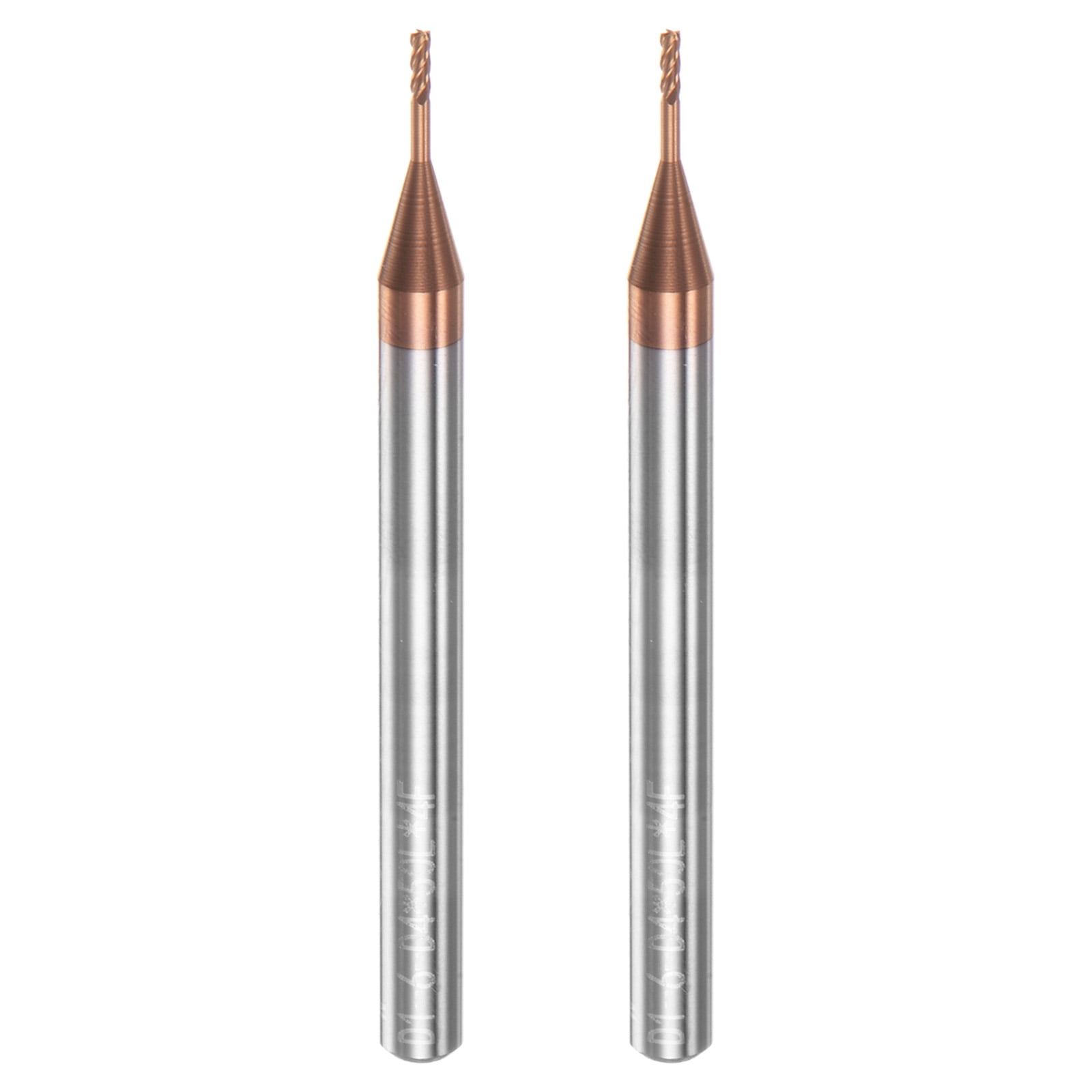 Uxcell 1mm x 6mm x 4mm x 50mm Solid Carbide 4 Flute Square End Mill ...