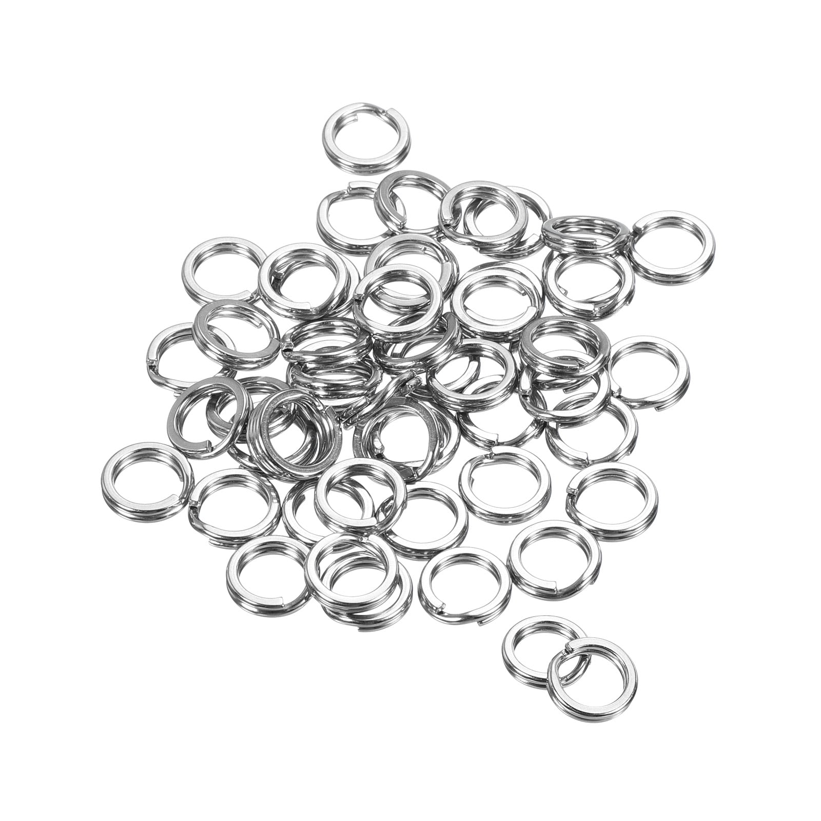 Uxcell 1mm x 8mm Fishing Split Rings, 100 Pack 304 Stainless Steel ...