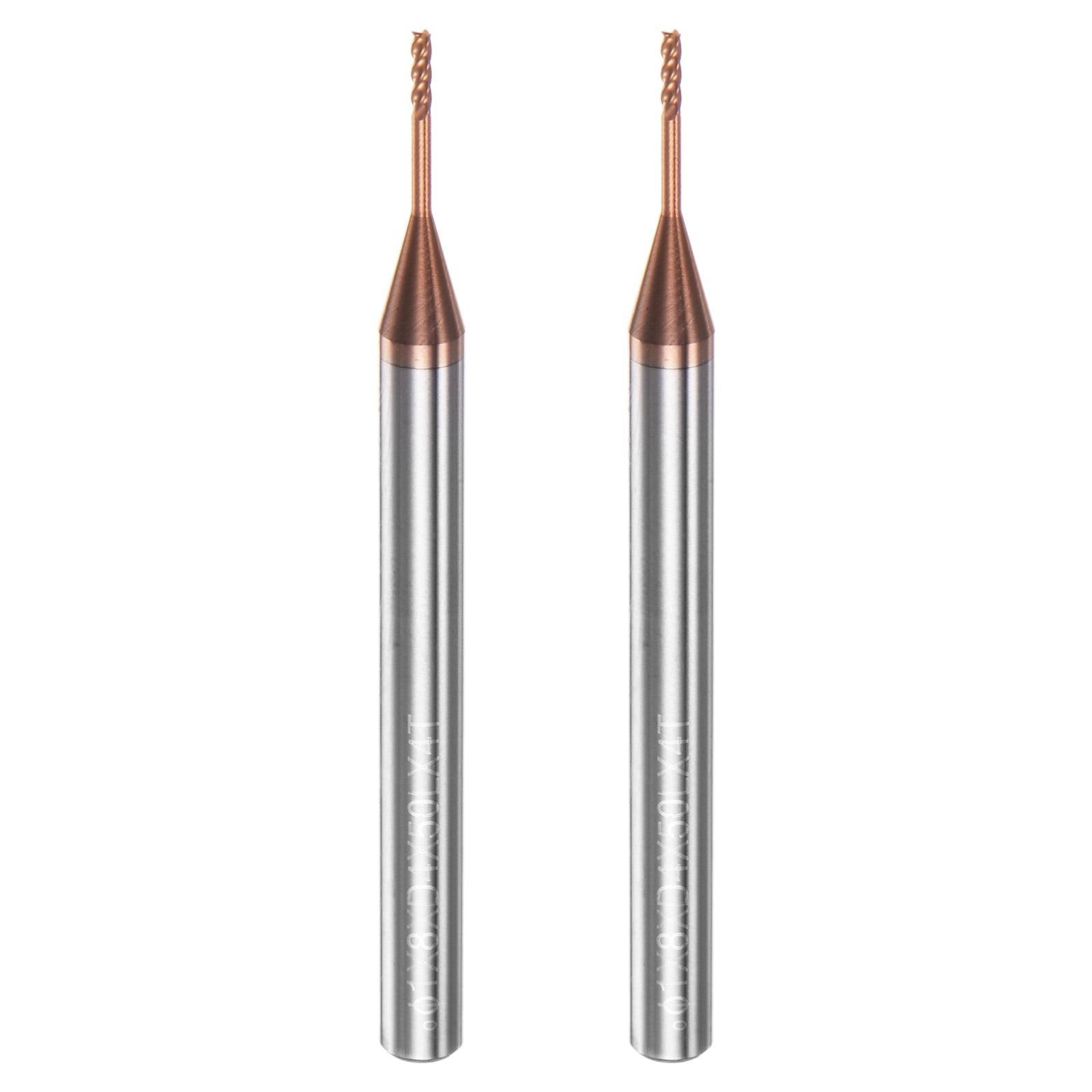 Uxcell 1mm x 8mm x 4mm x 50mm Solid Carbide 4 Flute Square End Mill ...