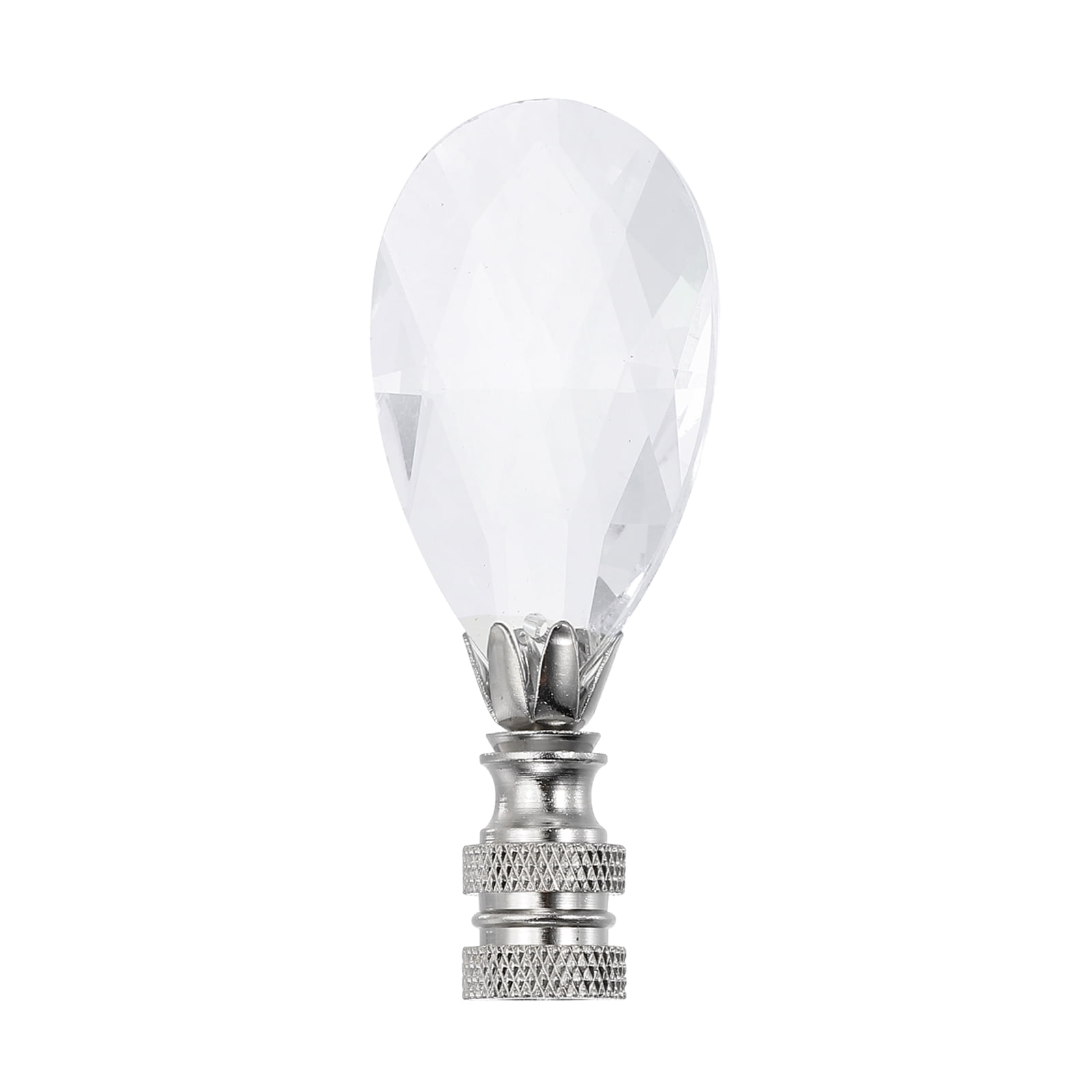 Uxcell 1pcs 1/4-27 Lamp Finial Cap Knob, Clear Oval Rhombus Shaped ...