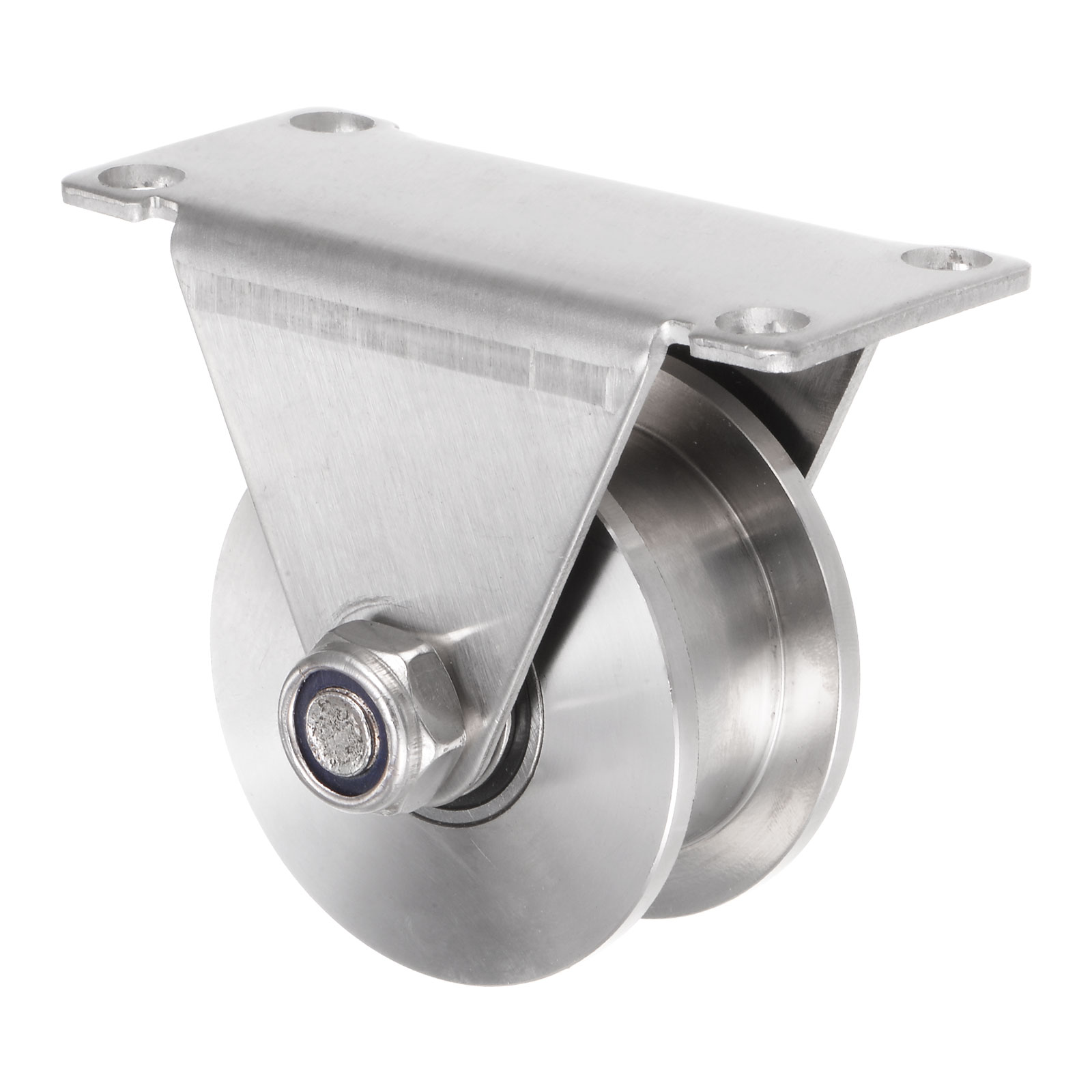 Uxcell 1pcs H Groove Track Wheel, 2.28" 201 Stainless Steel Sliding ...