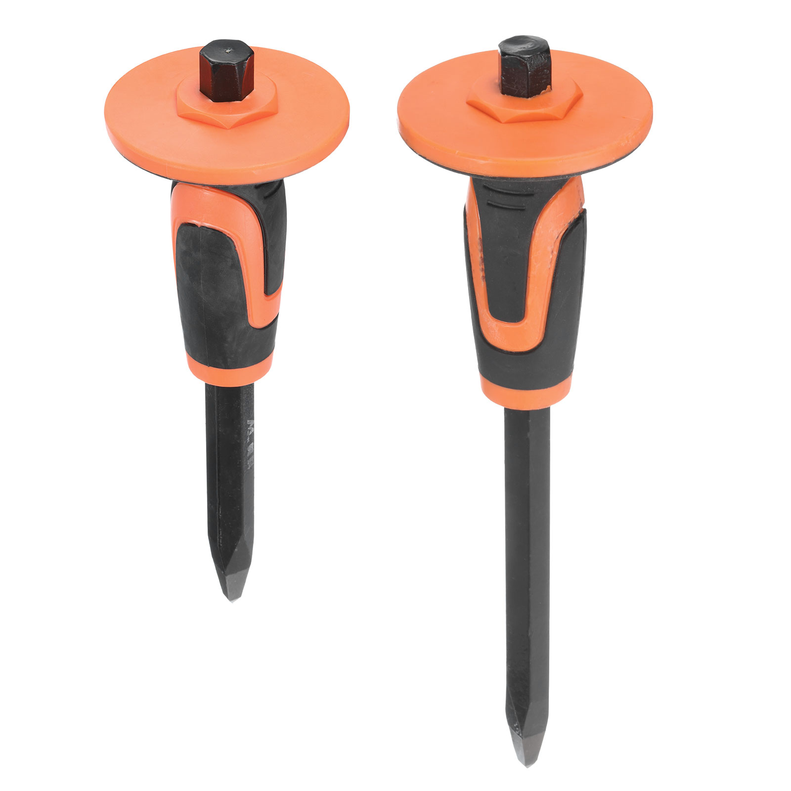 Uxcell 1set Masonry Chisel 9.8"/11.8" with Hand Guard Pointed Head ...