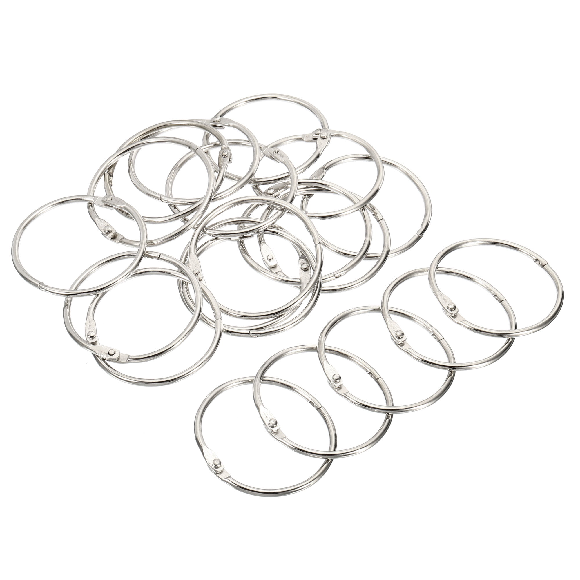 Uxcell 2.07" Dia Detachable Binder Rings Index Snap Metal Clips, Silver ...