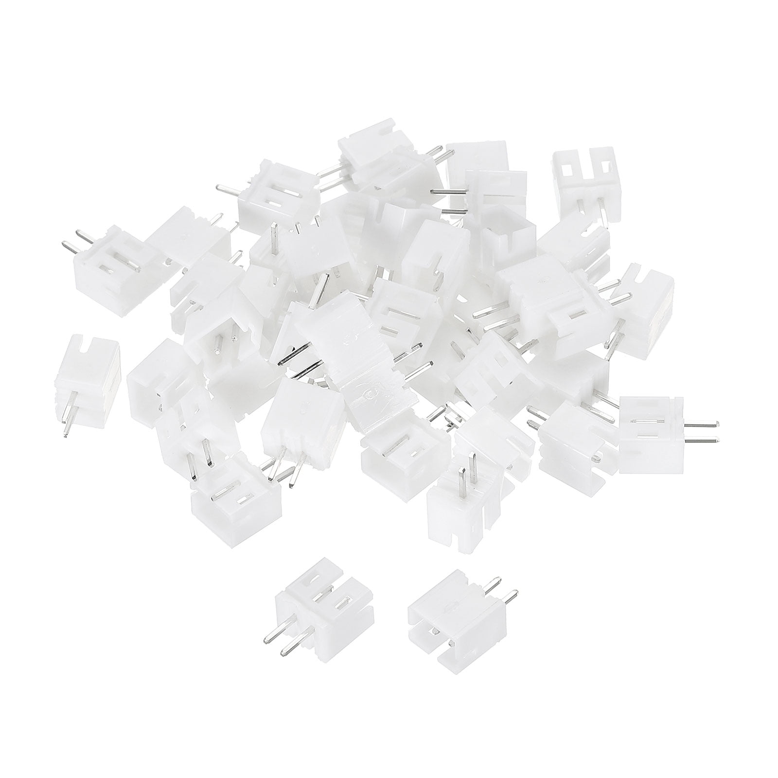 Uxcell 2.0mm Connector 2 Pin Male Adapter Straight Pin Header White ...