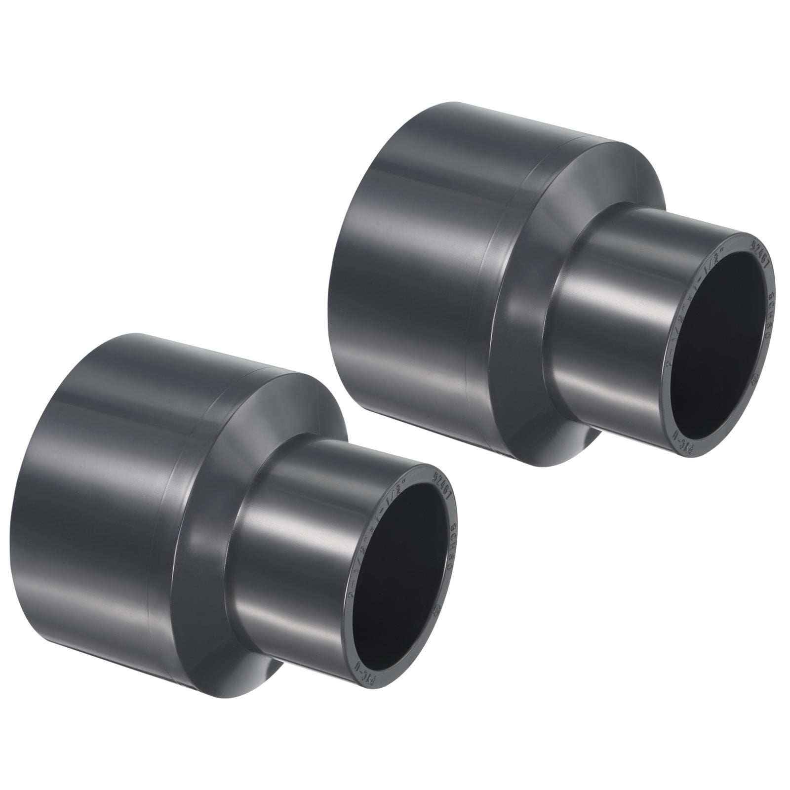 Uxcell Reducer Pipe Fitting SCH80 Straight Coupling, Grey 2-1/2"x1-1/2 ...