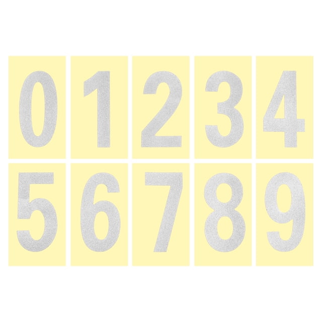 Uxcell Reflective Mailbox Numbers Sticker 0 - 9 Adhesive Address Number ...
